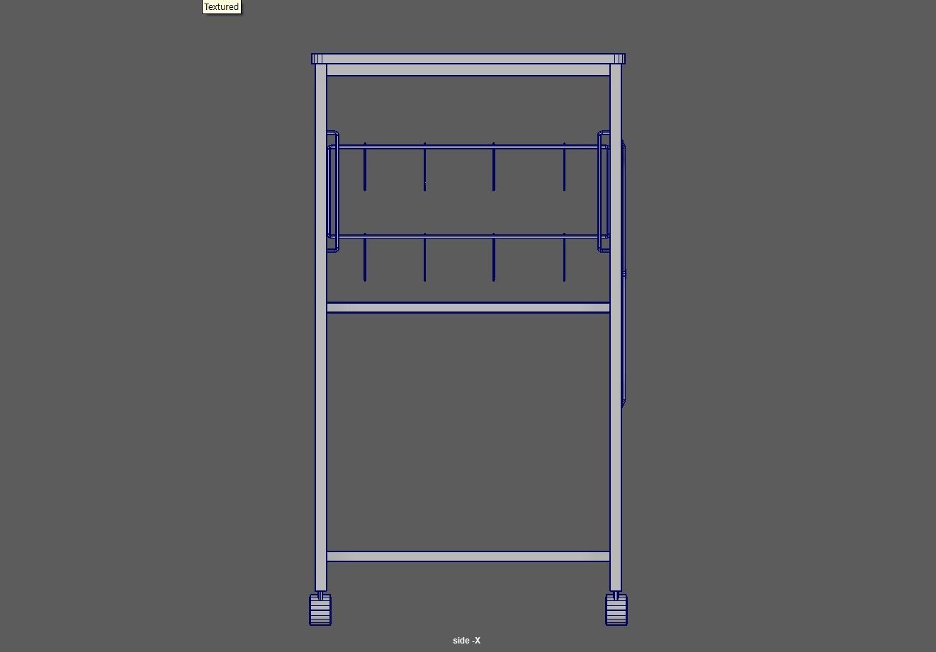 3D model Black metal kitchen rack shelf storage VR / AR / low-poly ...