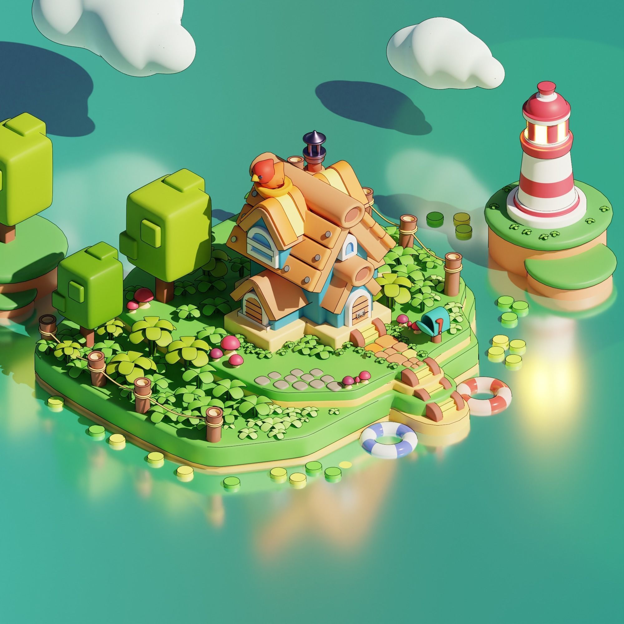 3D model light house Buildings Environment Assets made in Blender 3D VR ...