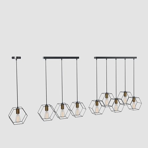 3D model Collection of three chandeliers VR / AR / low-poly | CGTrader