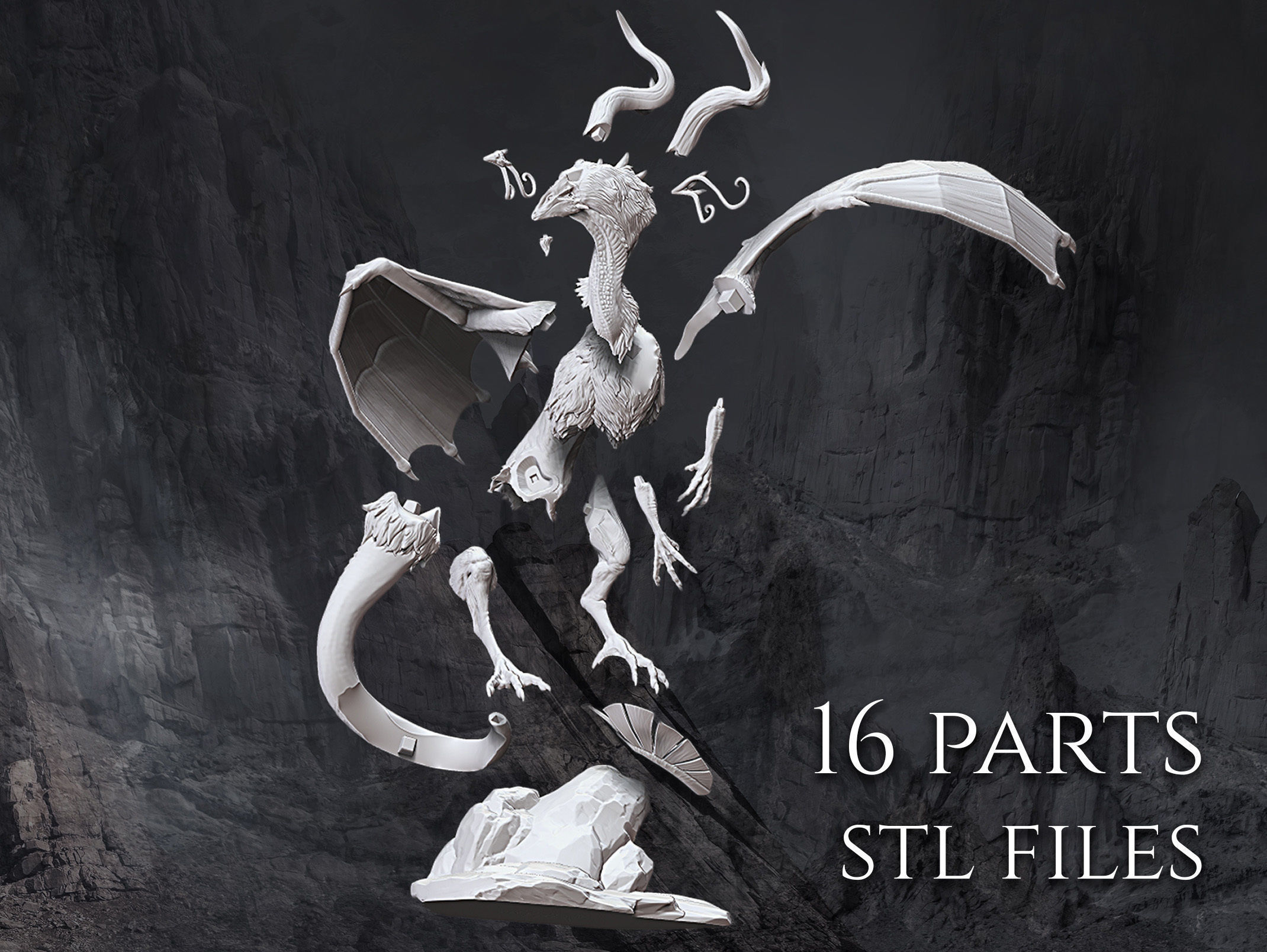 4 Dragon STL kits for printing 3D model 3D printable | CGTrader