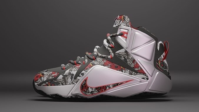 Nike Lebron silver and red 3D model | CGTrader