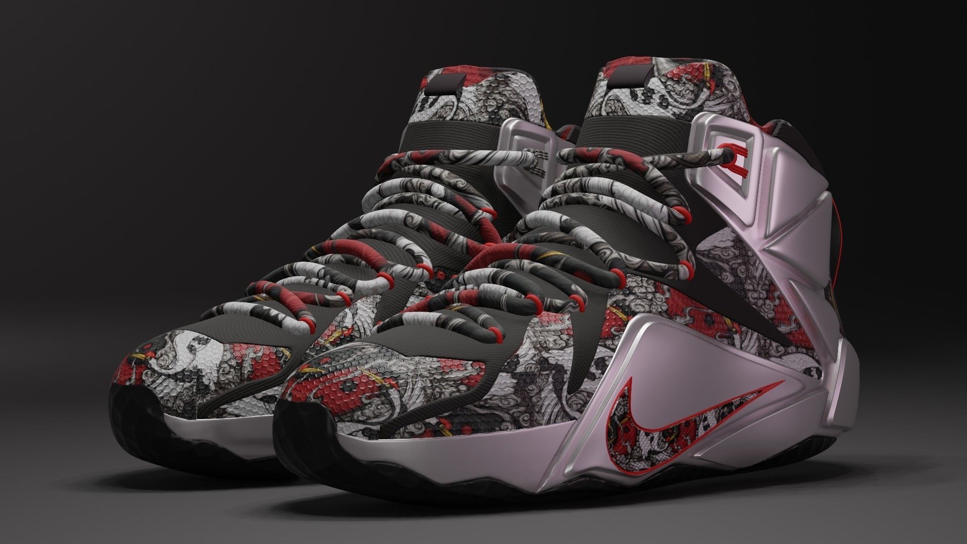 Nike Lebron silver and red 3D model | CGTrader