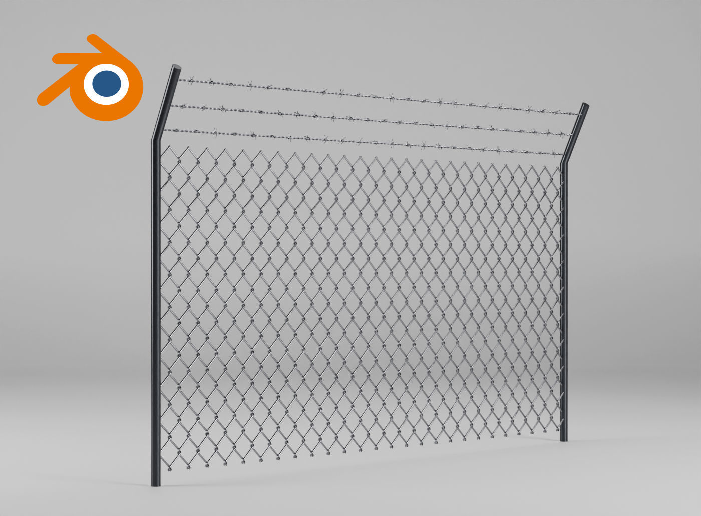 Military fence gate mesh fence metal 3D model | CGTrader