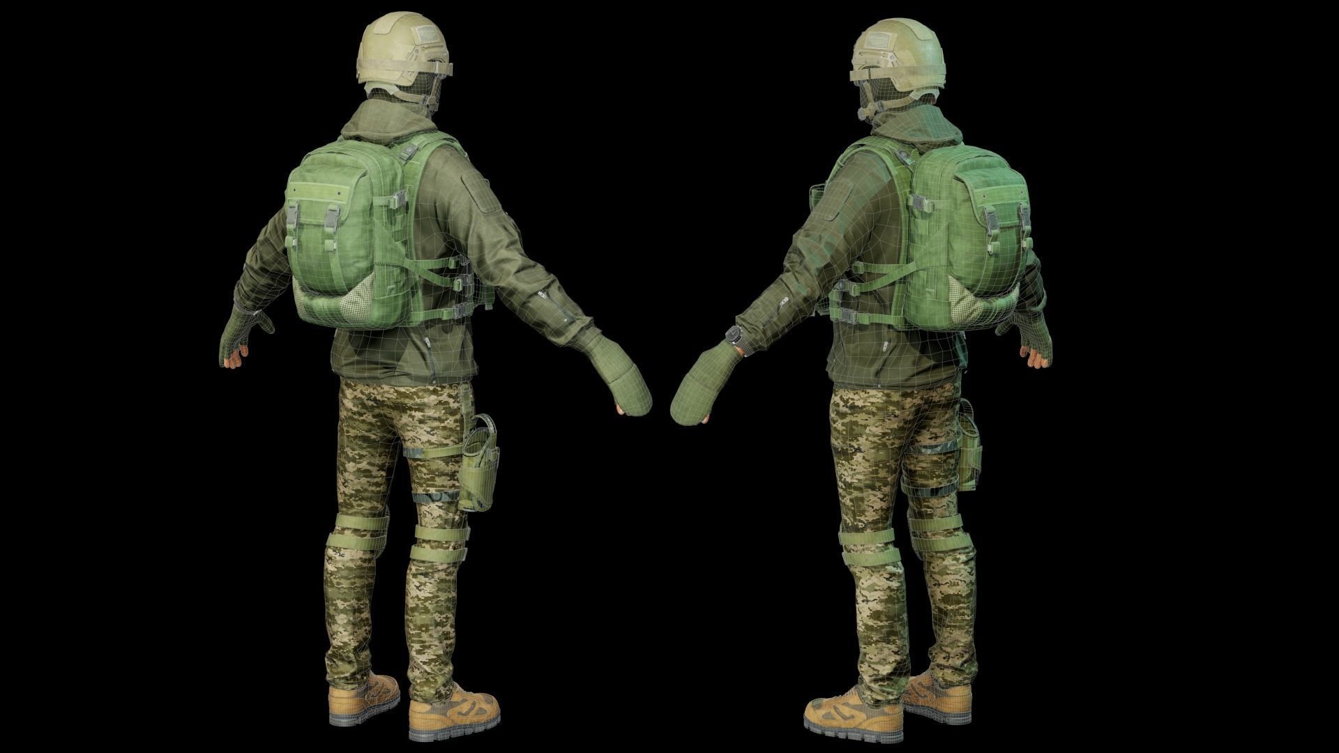 3D model Infantry Army Soldier Full Tactical Armor VR / AR / low-poly ...