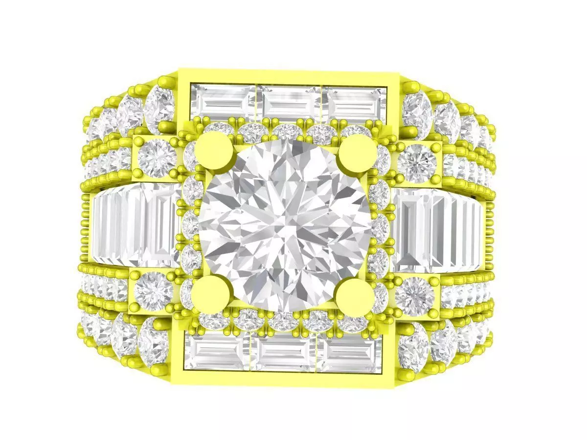 A7639 Korean Style Diamond Men Ring 3D Model 3D model 3D printable ...