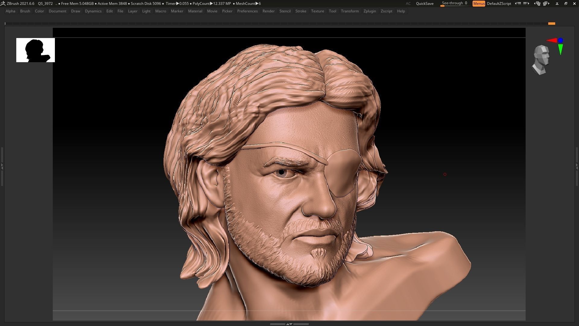 Kurt Russell head SD Bob Snake Plissken 3D model 3D printable | CGTrader