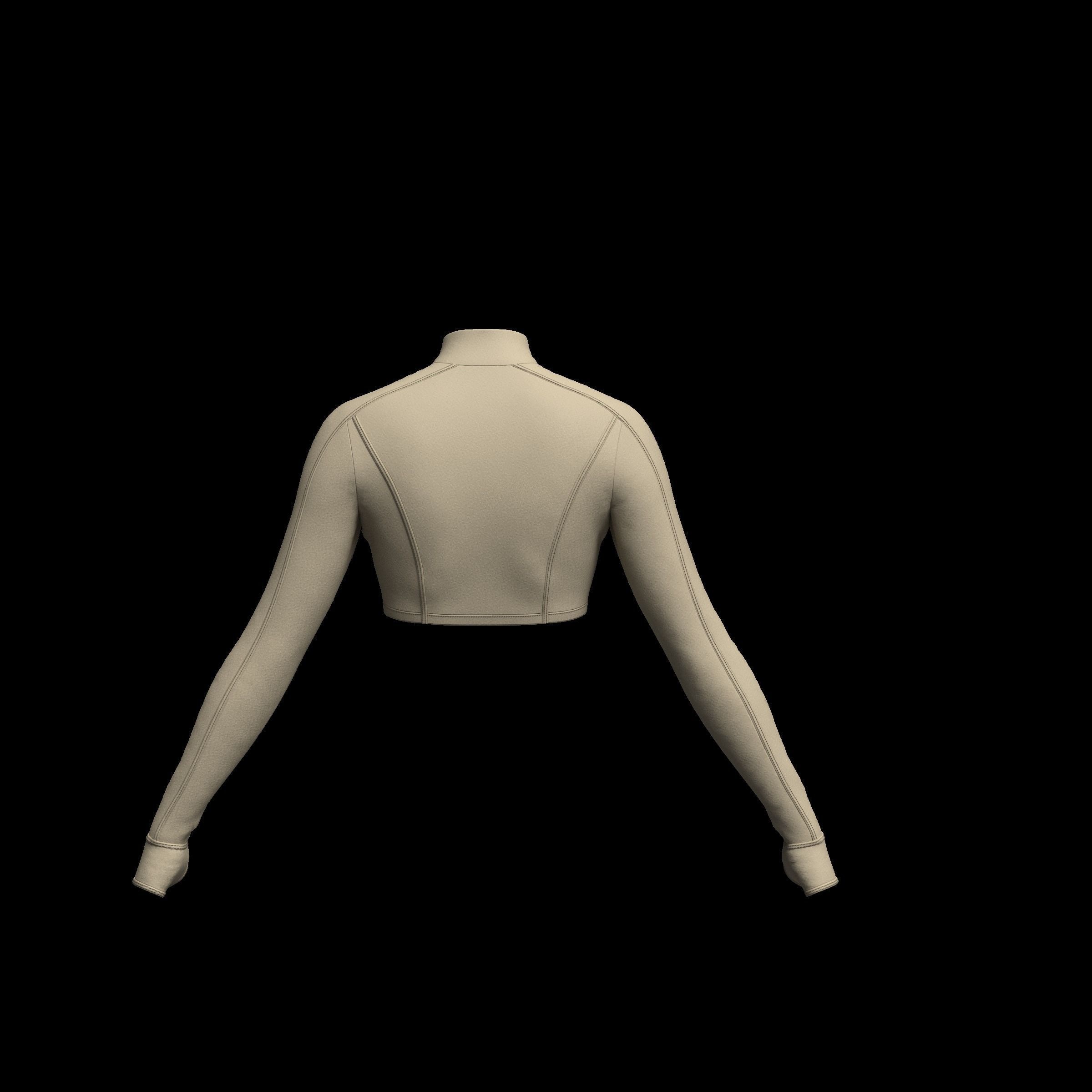 Front Zip Crop Top 3d Model 3D model | CGTrader