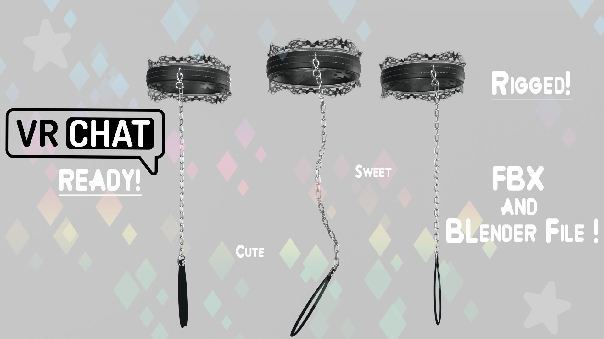 3D model Lacey Leash Collar VR / AR / low-poly | CGTrader