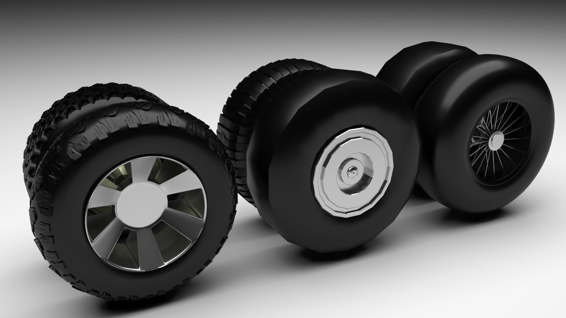 Car Tires Set 3D model | CGTrader