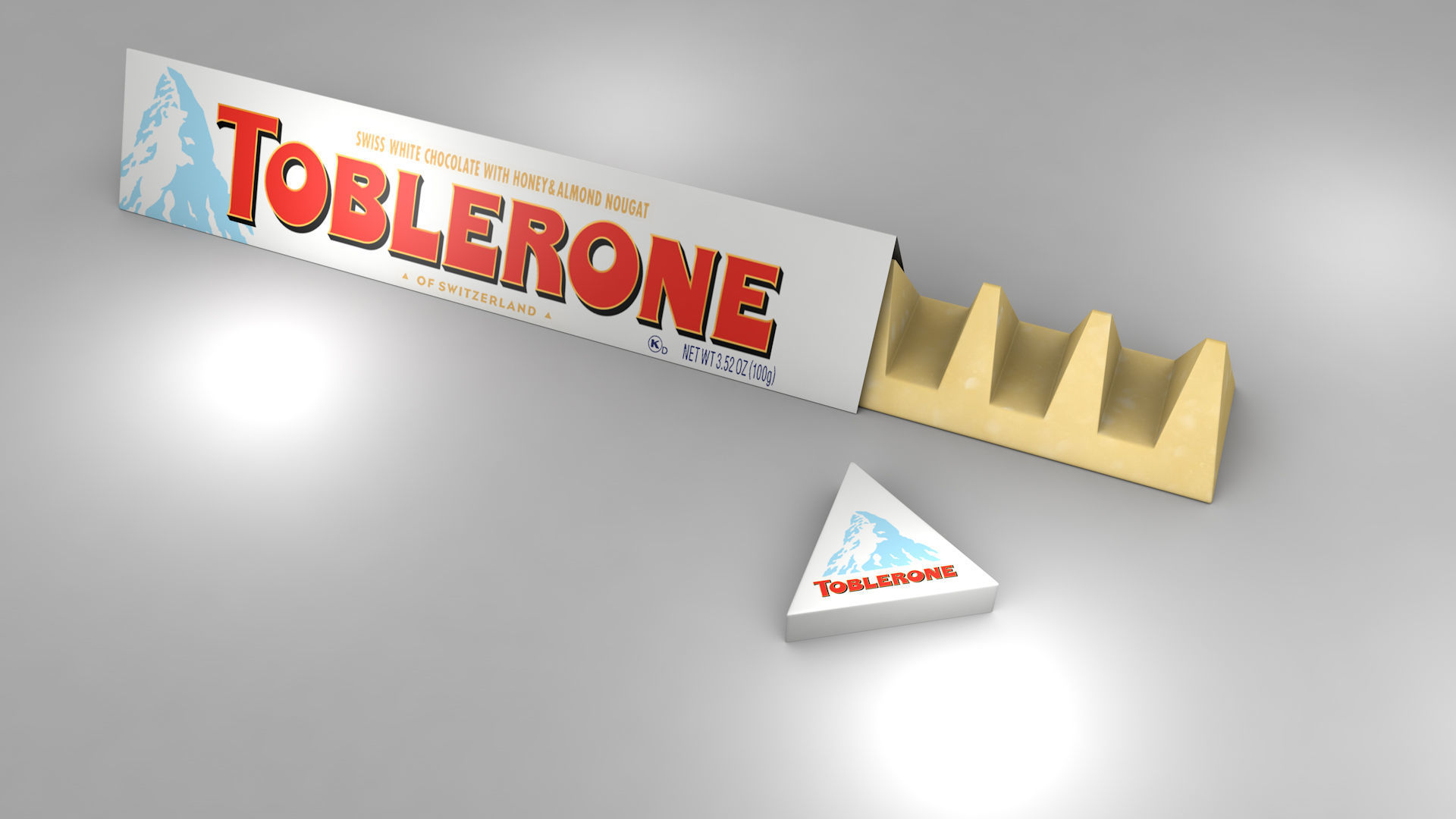 Toblerone White Chocolate Bar 3D model | CGTrader
