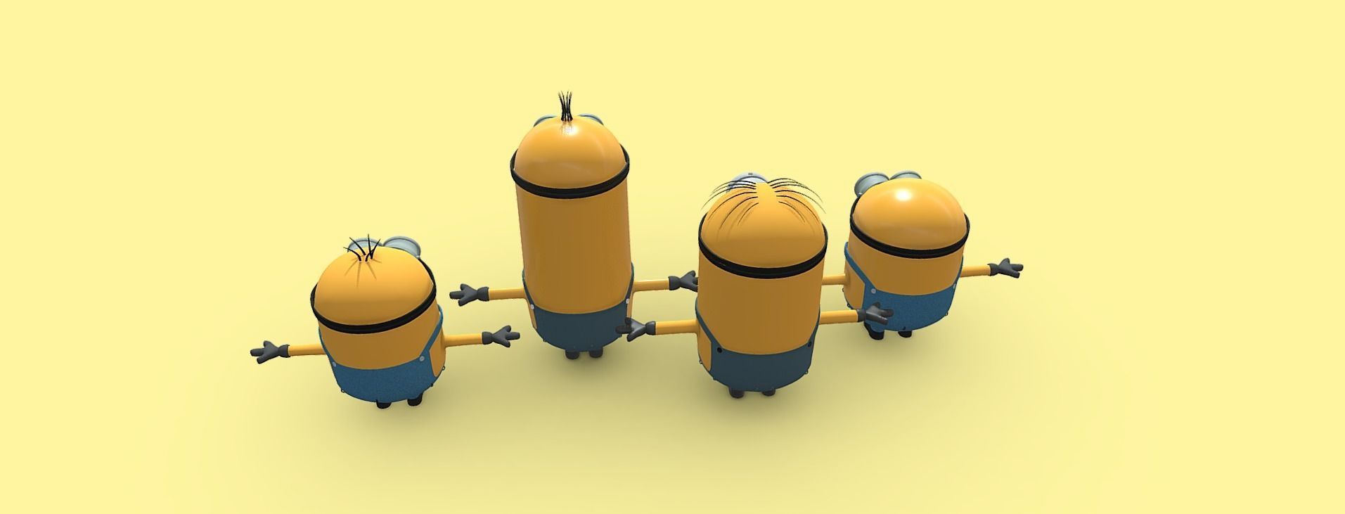 Minions Gang of Four 3D model | CGTrader
