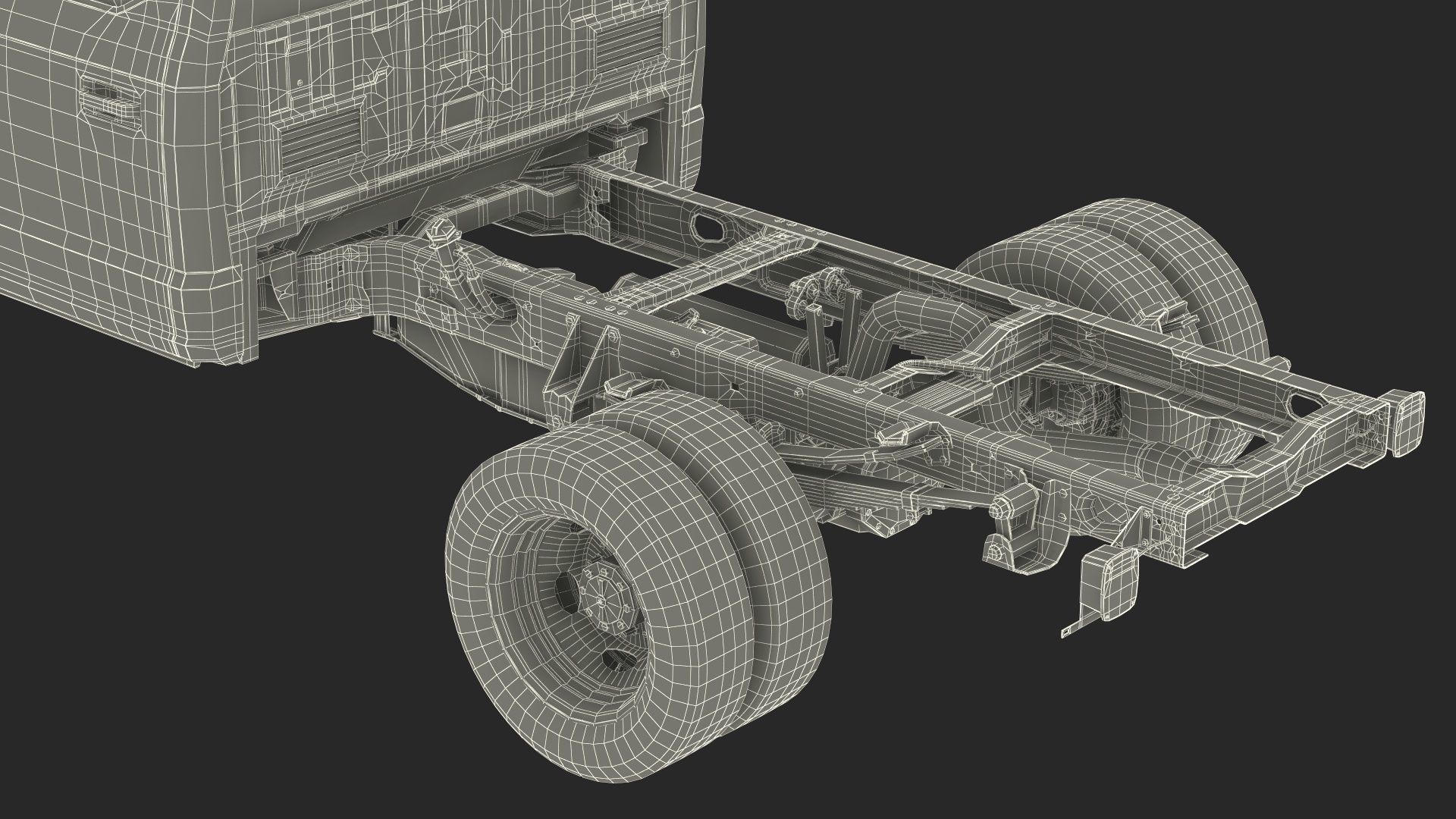 Black Chassis Cab Four Doors 3D model | CGTrader