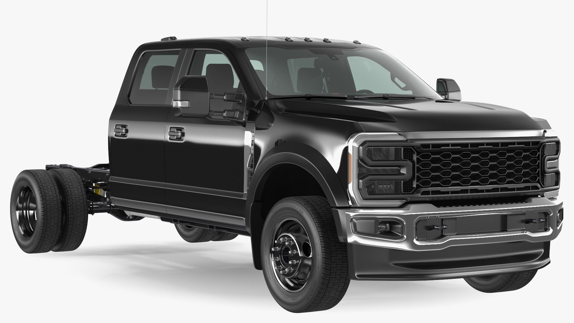 Black Chassis Cab Four Doors 3D model | CGTrader