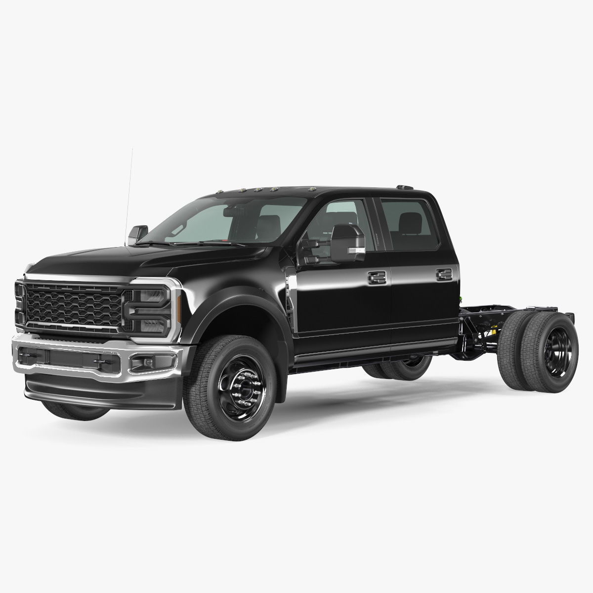 Black Chassis Cab Four Doors 3D model | CGTrader