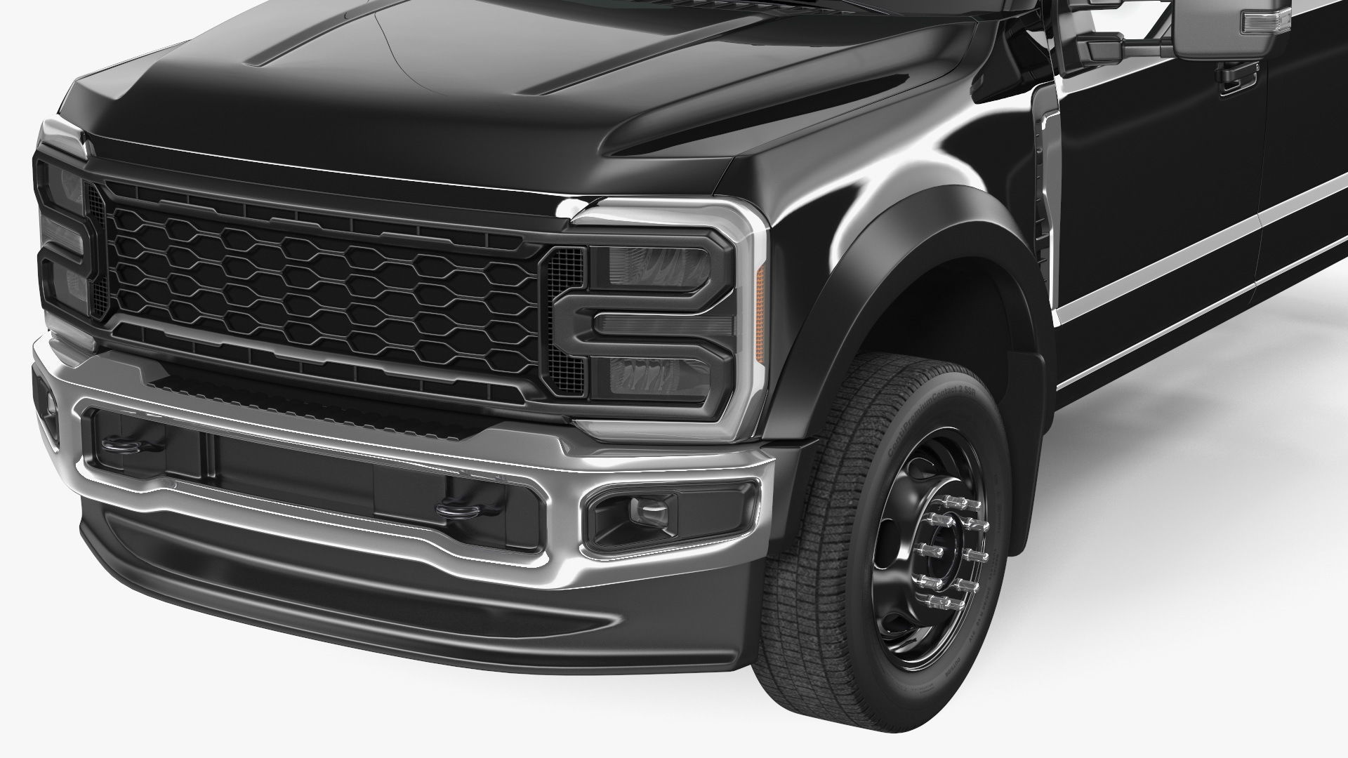 Black Chassis Cab Four Doors 3D model | CGTrader