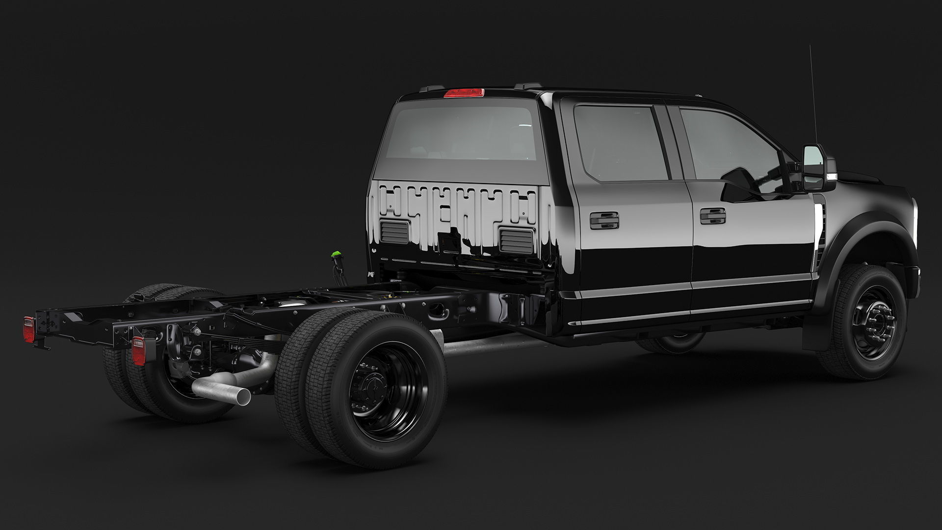 Black Chassis Cab Four Doors 3D model | CGTrader