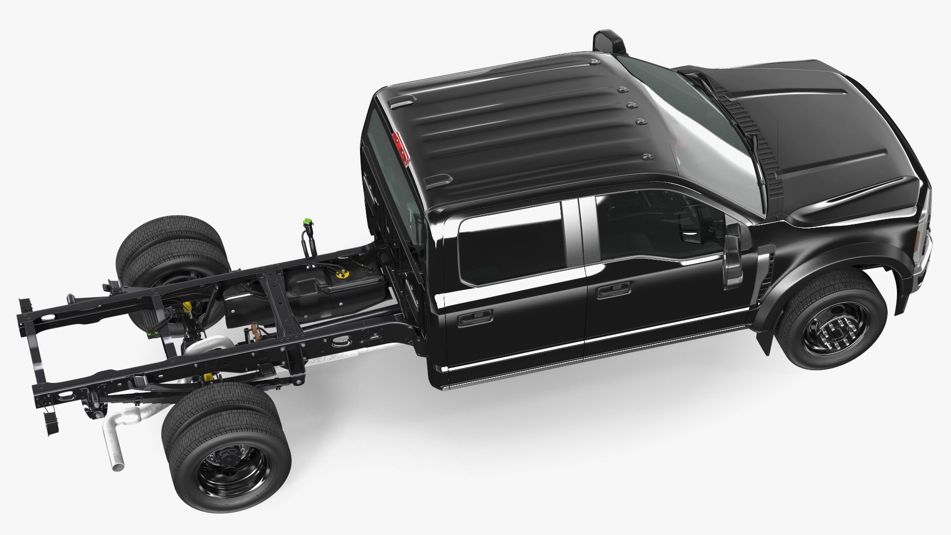 Black Chassis Cab Four Doors 3D model | CGTrader