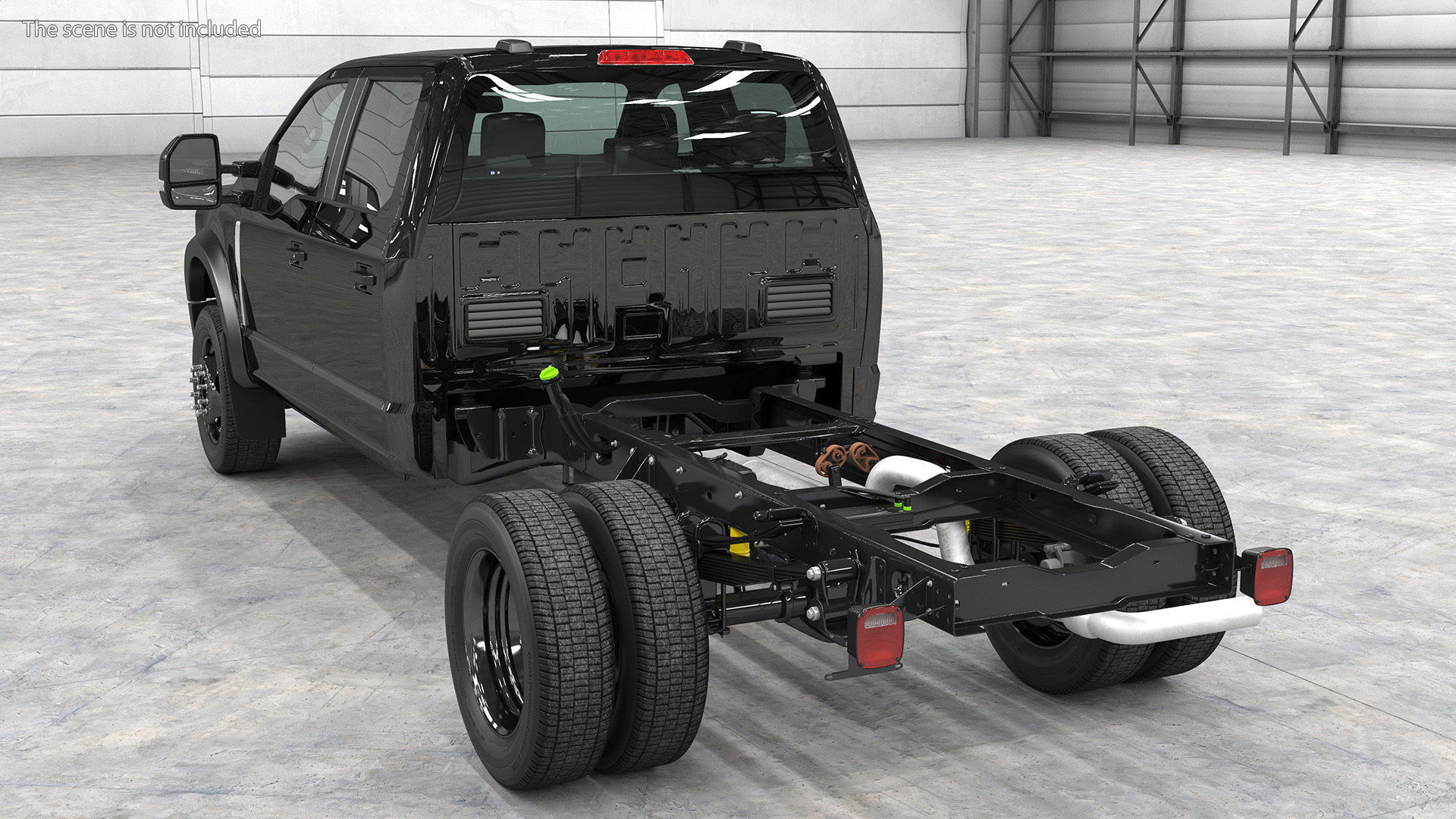 Black Chassis Cab Four Doors 3D model | CGTrader