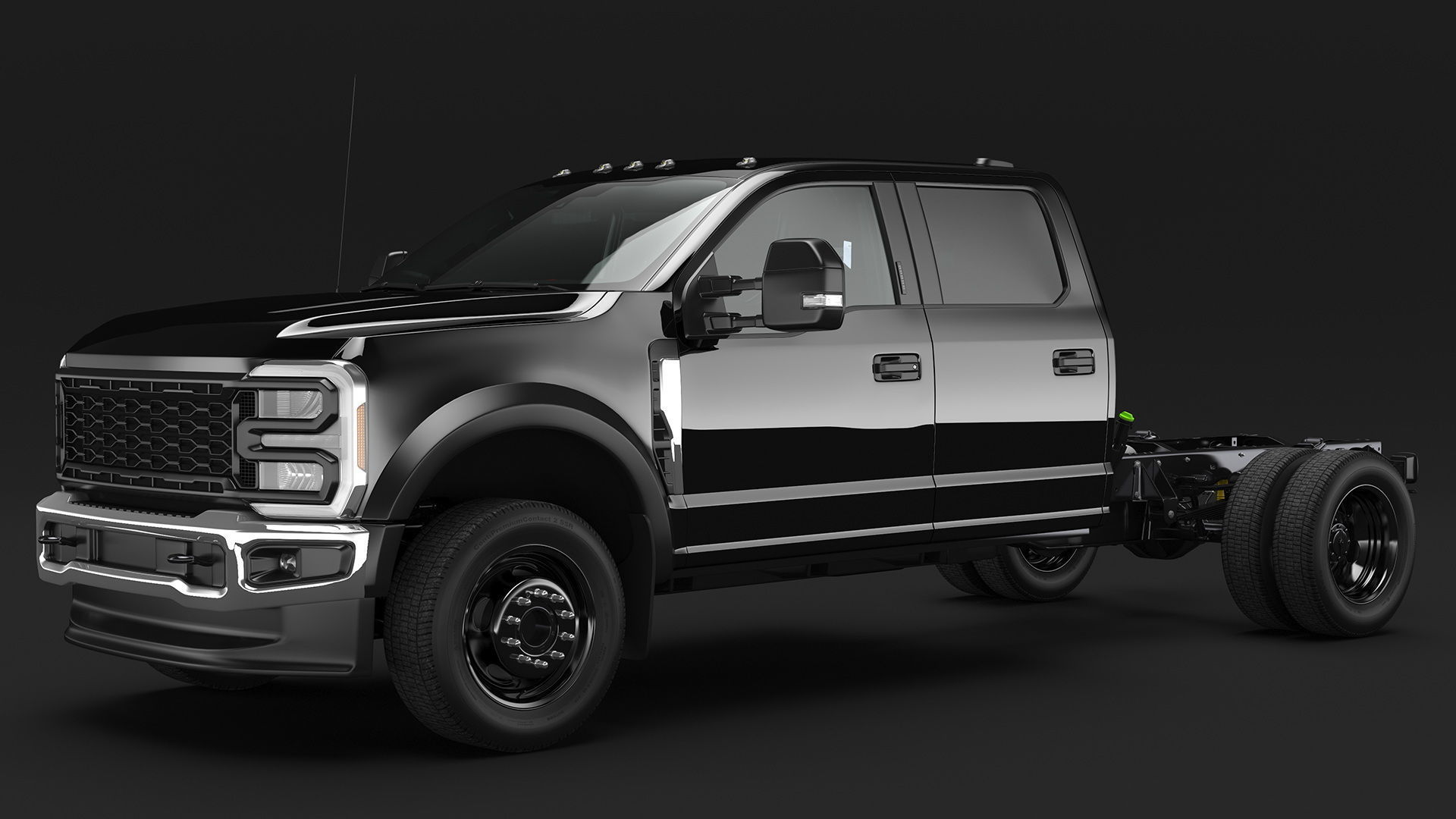 Black Chassis Cab Four Doors 3D model | CGTrader