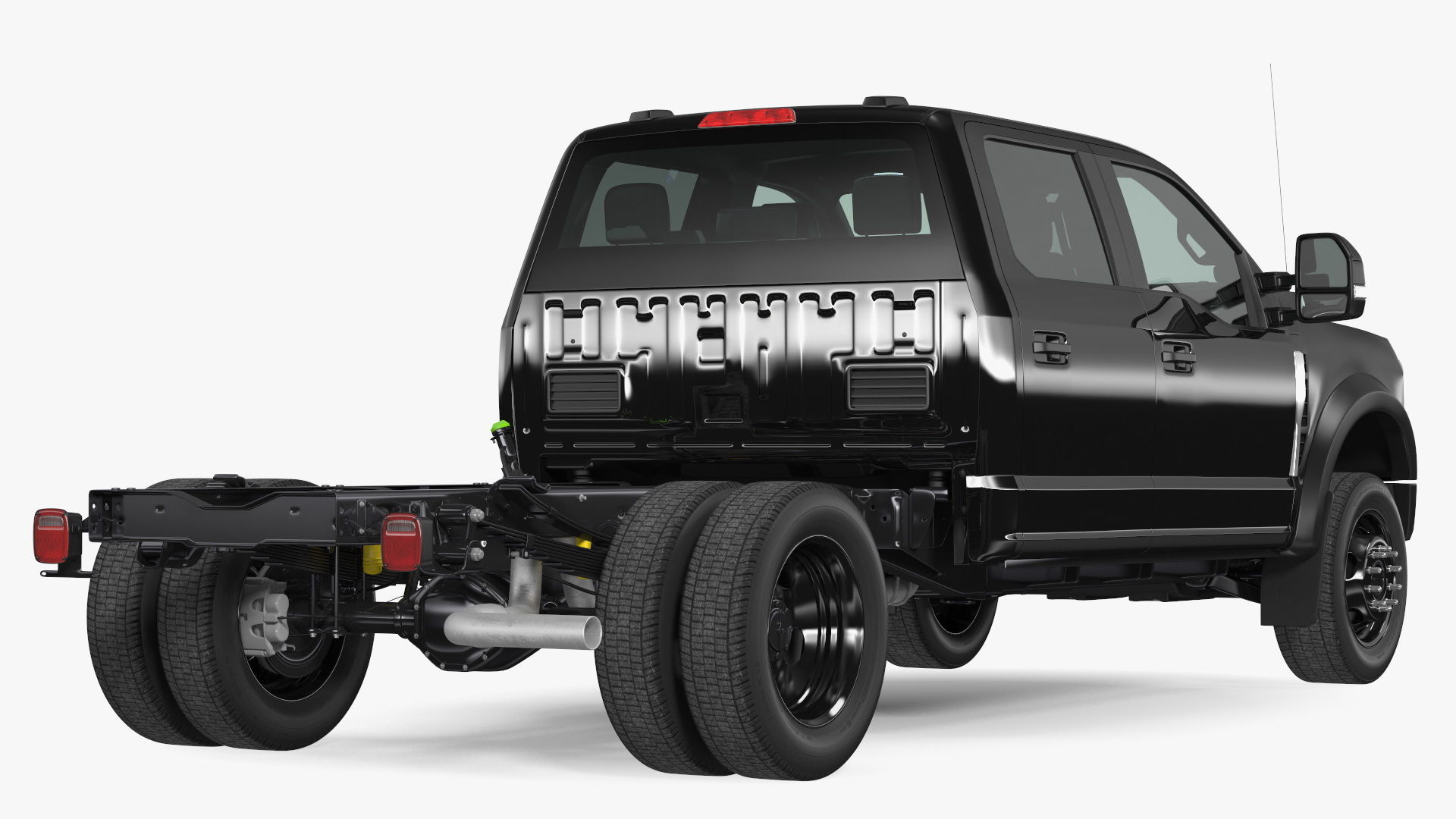 Black Chassis Cab Four Doors 3D model | CGTrader
