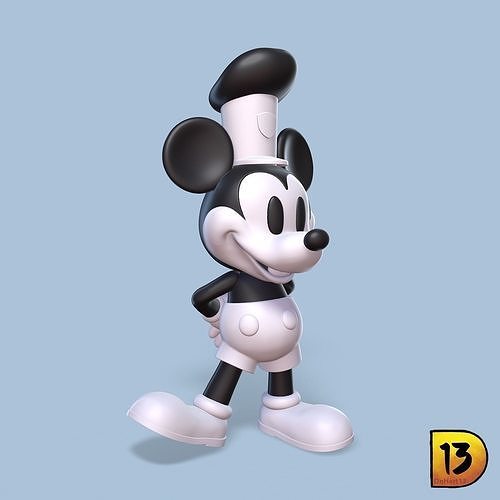 MiniPrint 001 - Mickey Classic 3D model 3D printable | CGTrader