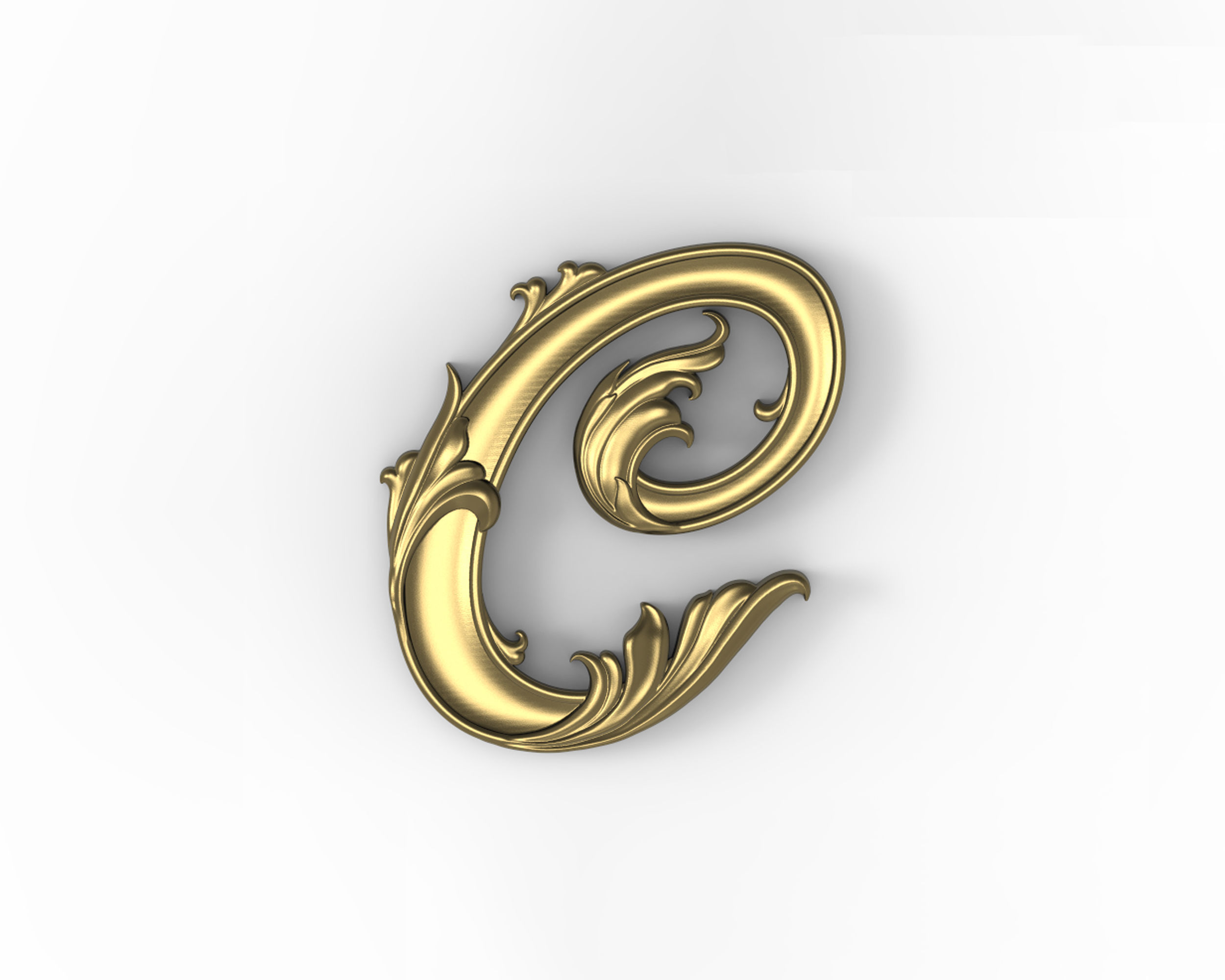 Letter C floral 3D model 3D printable | CGTrader