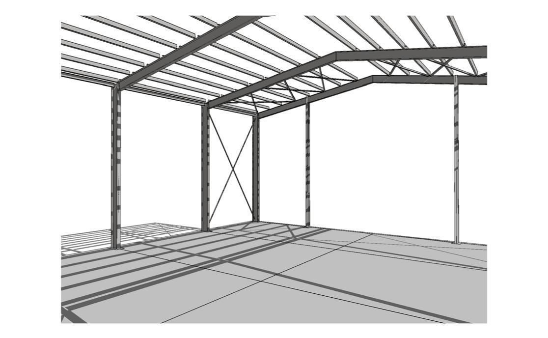 Warehouse G steel structure in Revit 3D model | CGTrader