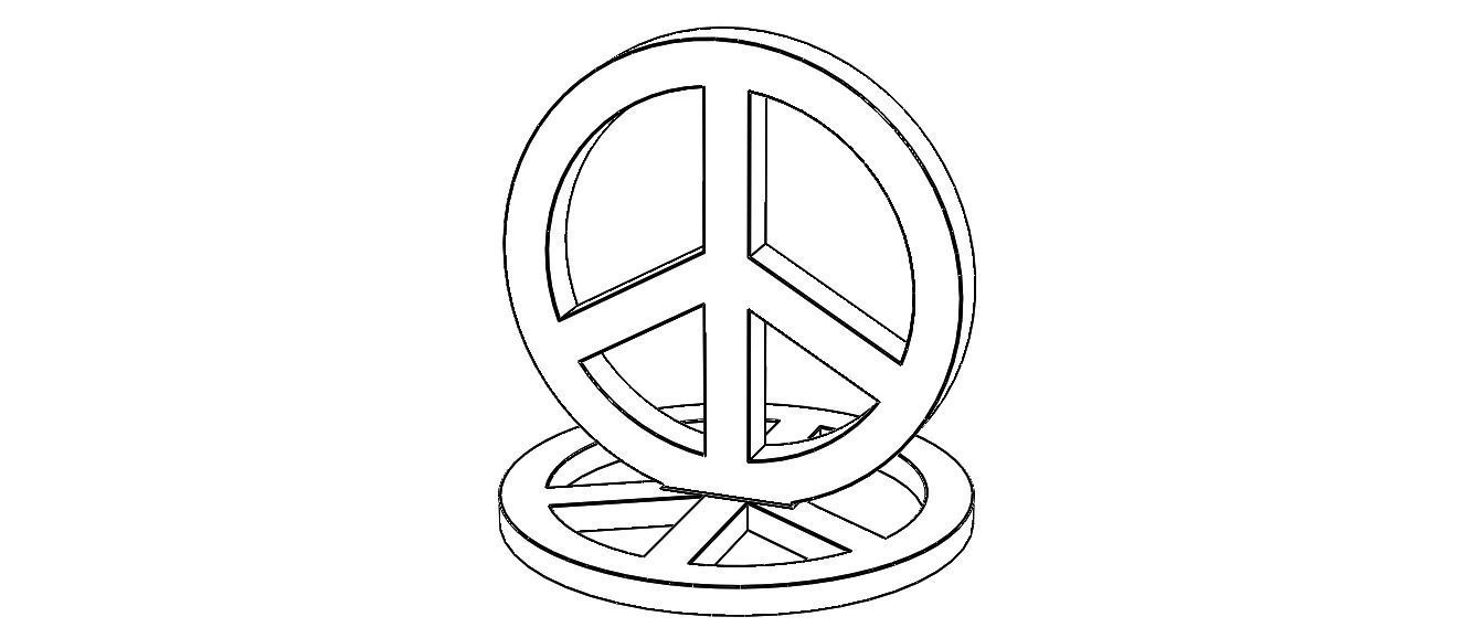 Plastic Peace Symbols Stand 3D model 3D printable | CGTrader