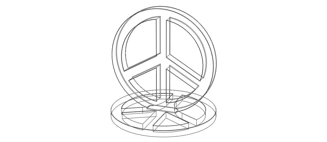 Plastic Peace Symbols Stand 3D model 3D printable | CGTrader