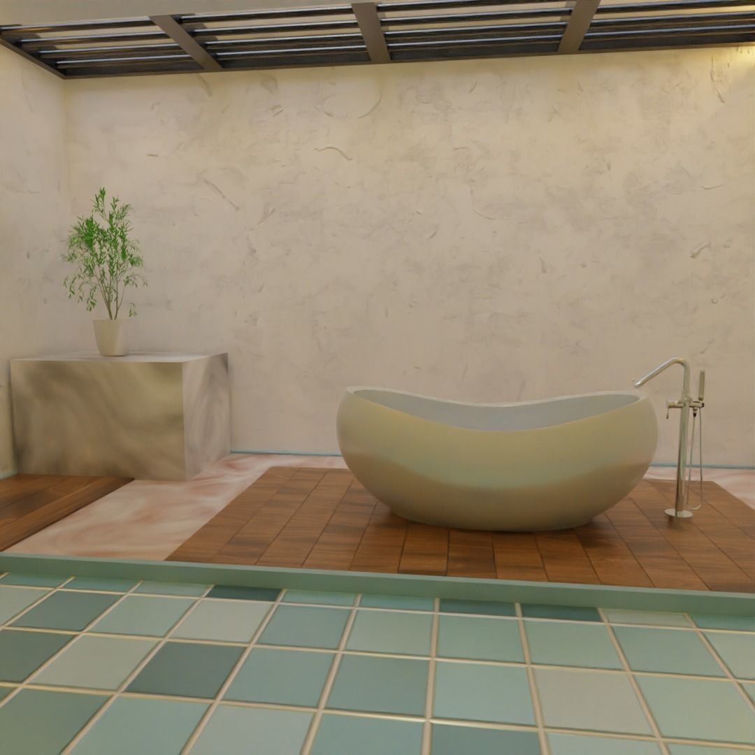 3D model Curved Bath tub - Bathroom 3D model-Interior VR / AR / low ...