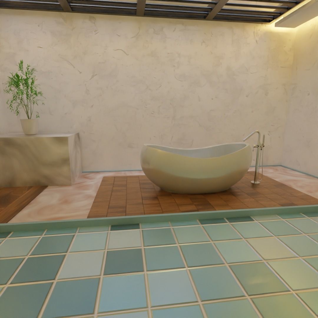3D model Curved Bath tub - Bathroom 3D model-Interior VR / AR / low ...