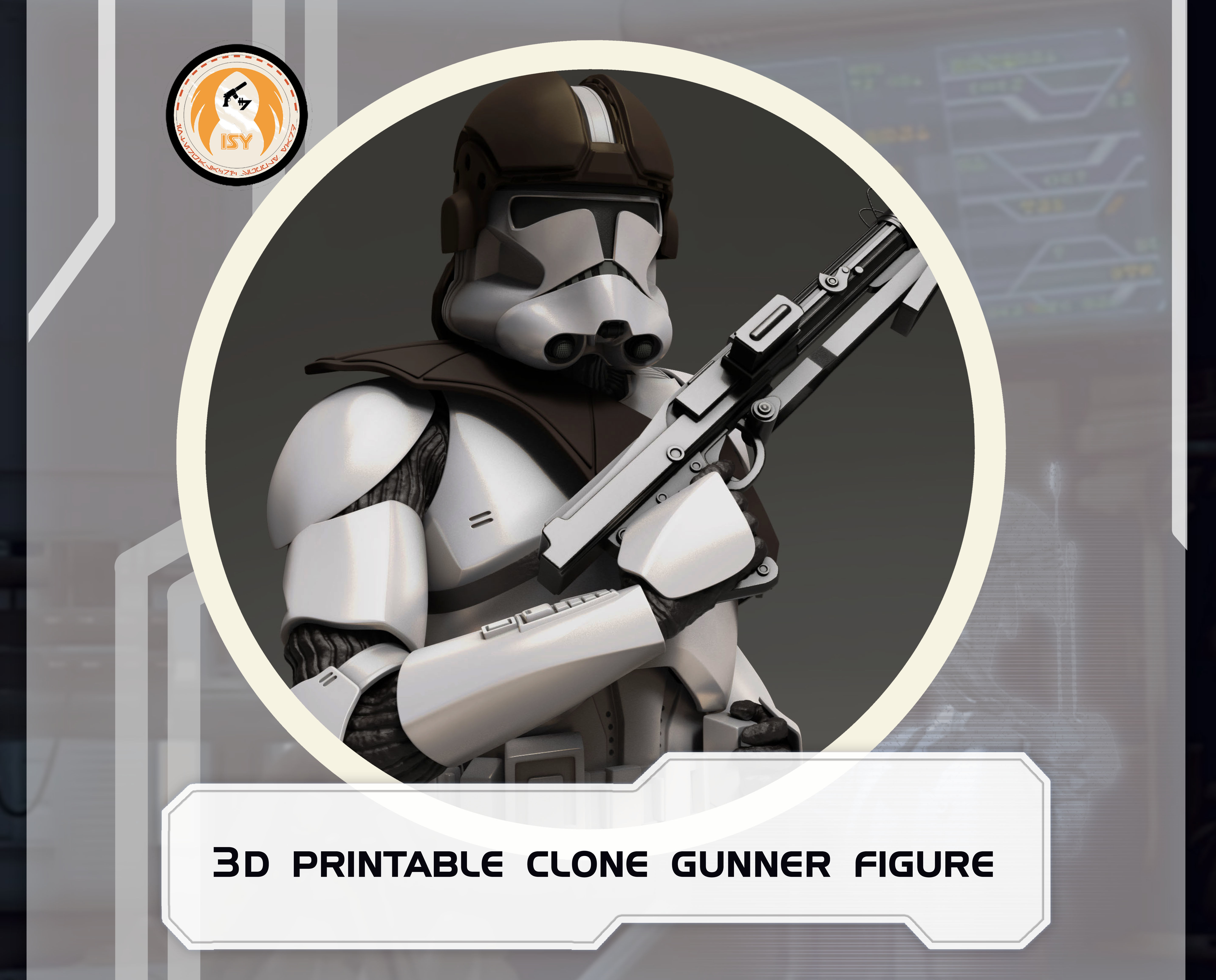 star wars 3d printable clone trooper gunner figurine 3D model 3D ...