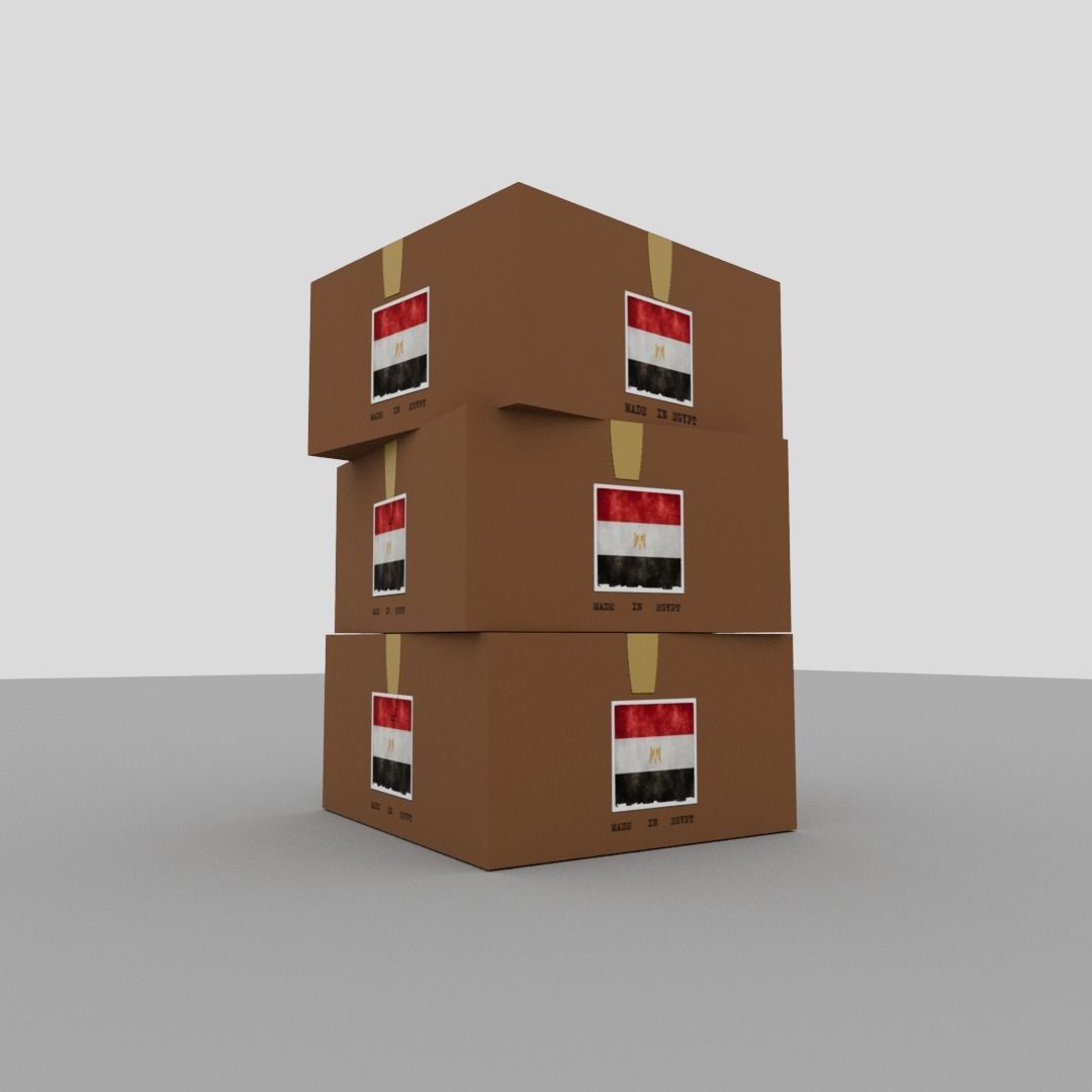 3D model Egyptian carton box VR / AR / low-poly | CGTrader