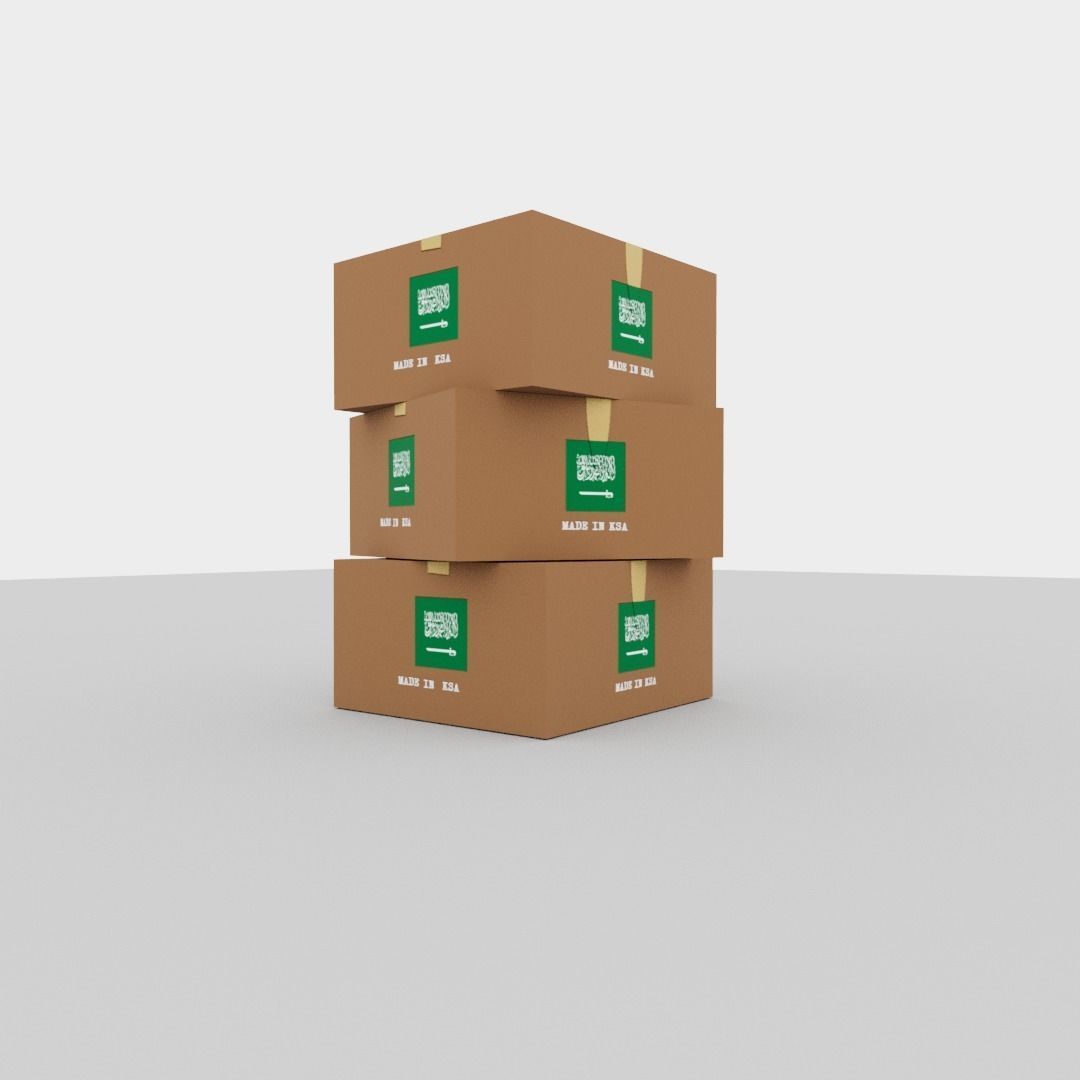 3D model Saudi Arabia carton box VR / AR / low-poly | CGTrader