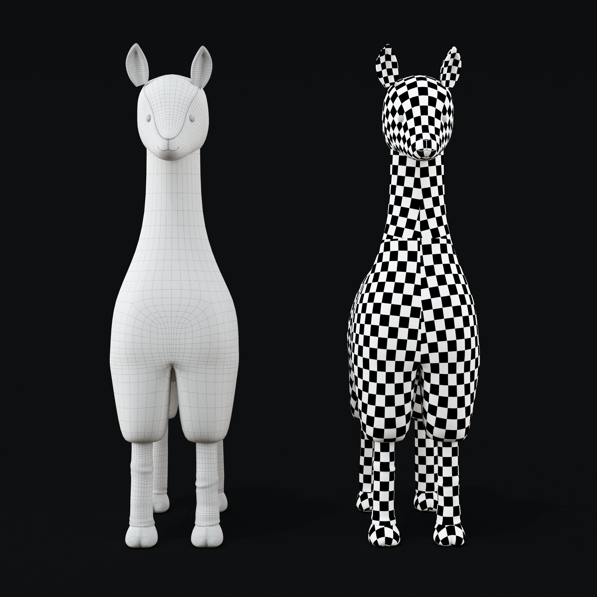 Llama Standing Plush 3D model | CGTrader