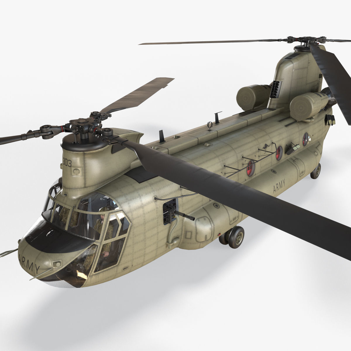 3D model CH-47F Chinook Australian Army Complex Animation VR / AR / low ...