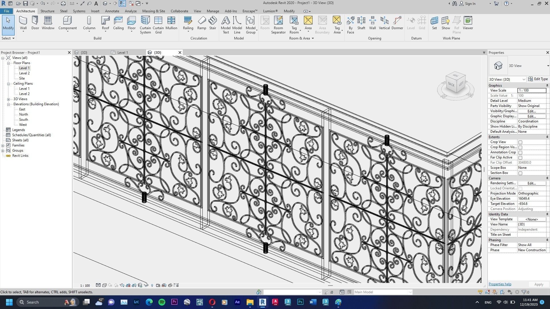 Classic Railing Revit Family type 011 3D model | CGTrader