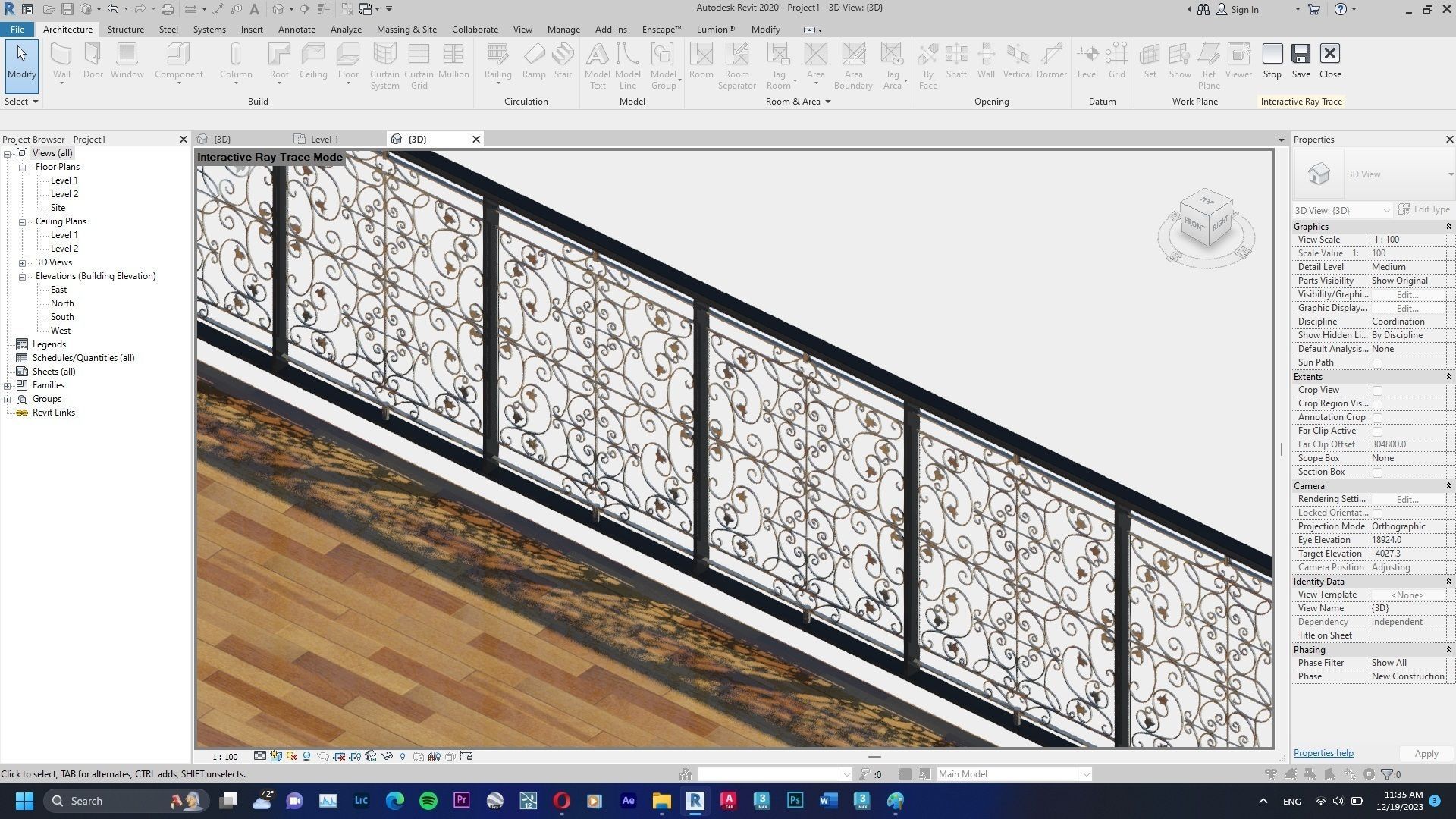 Classic Railing Revit Family type 011 3D model | CGTrader