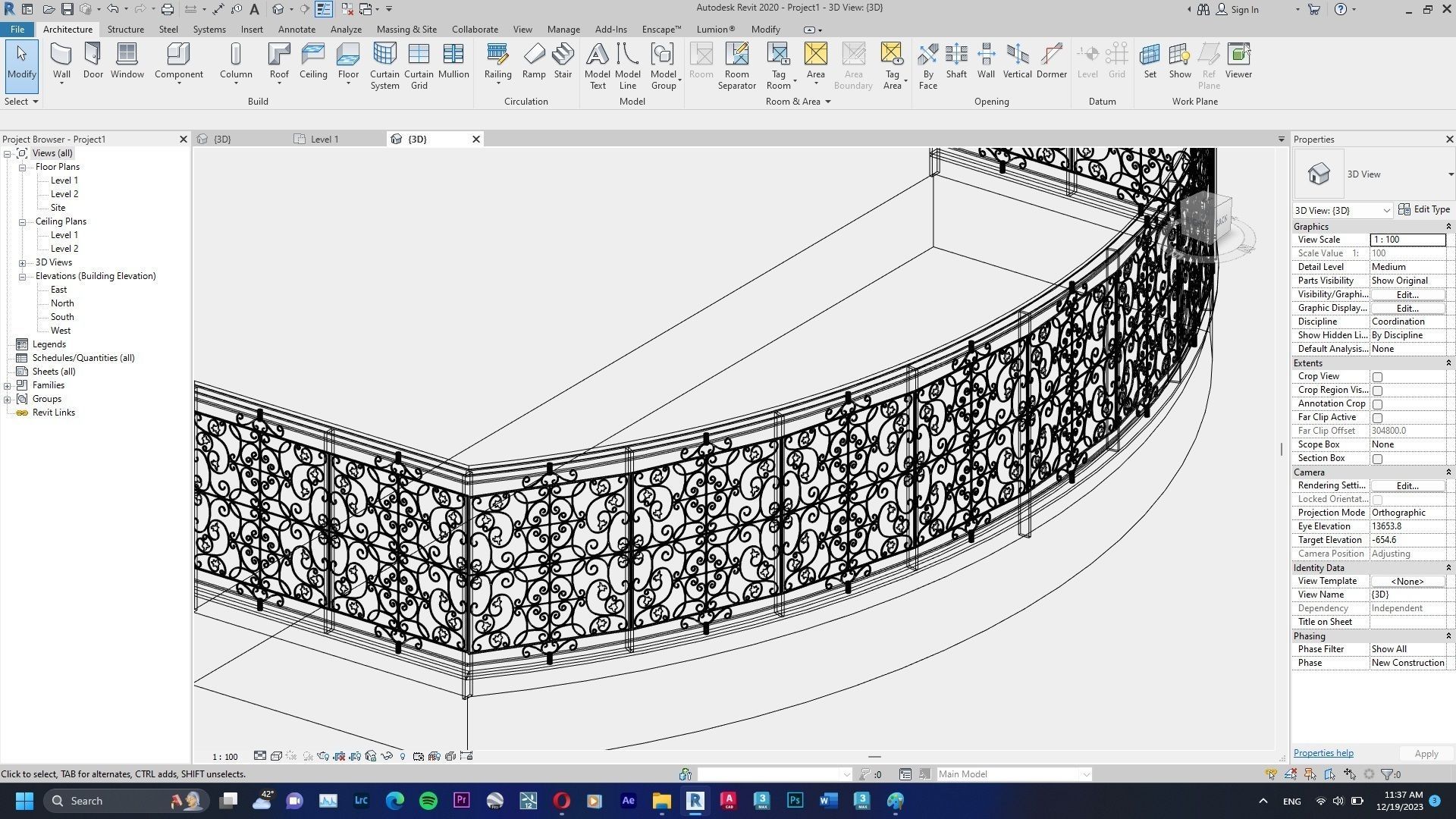 Classic Railing Revit Family type 011 3D model | CGTrader