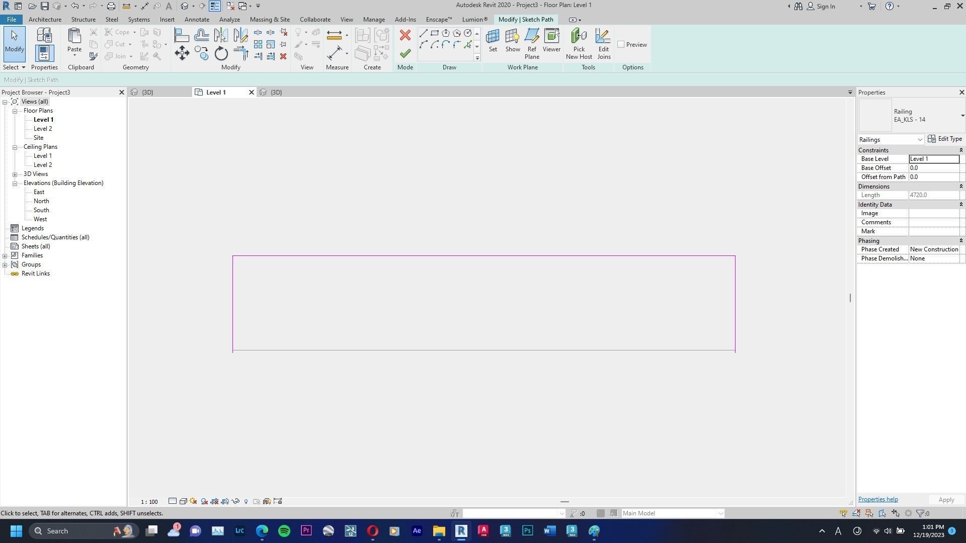 Classic Railing Revit Family type 011 3D model | CGTrader