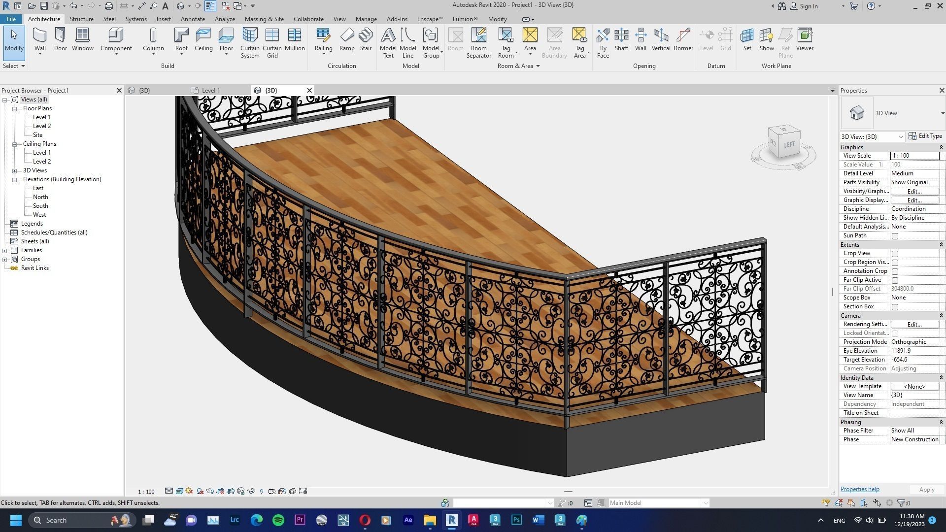 Classic Railing Revit Family type 011 3D model | CGTrader