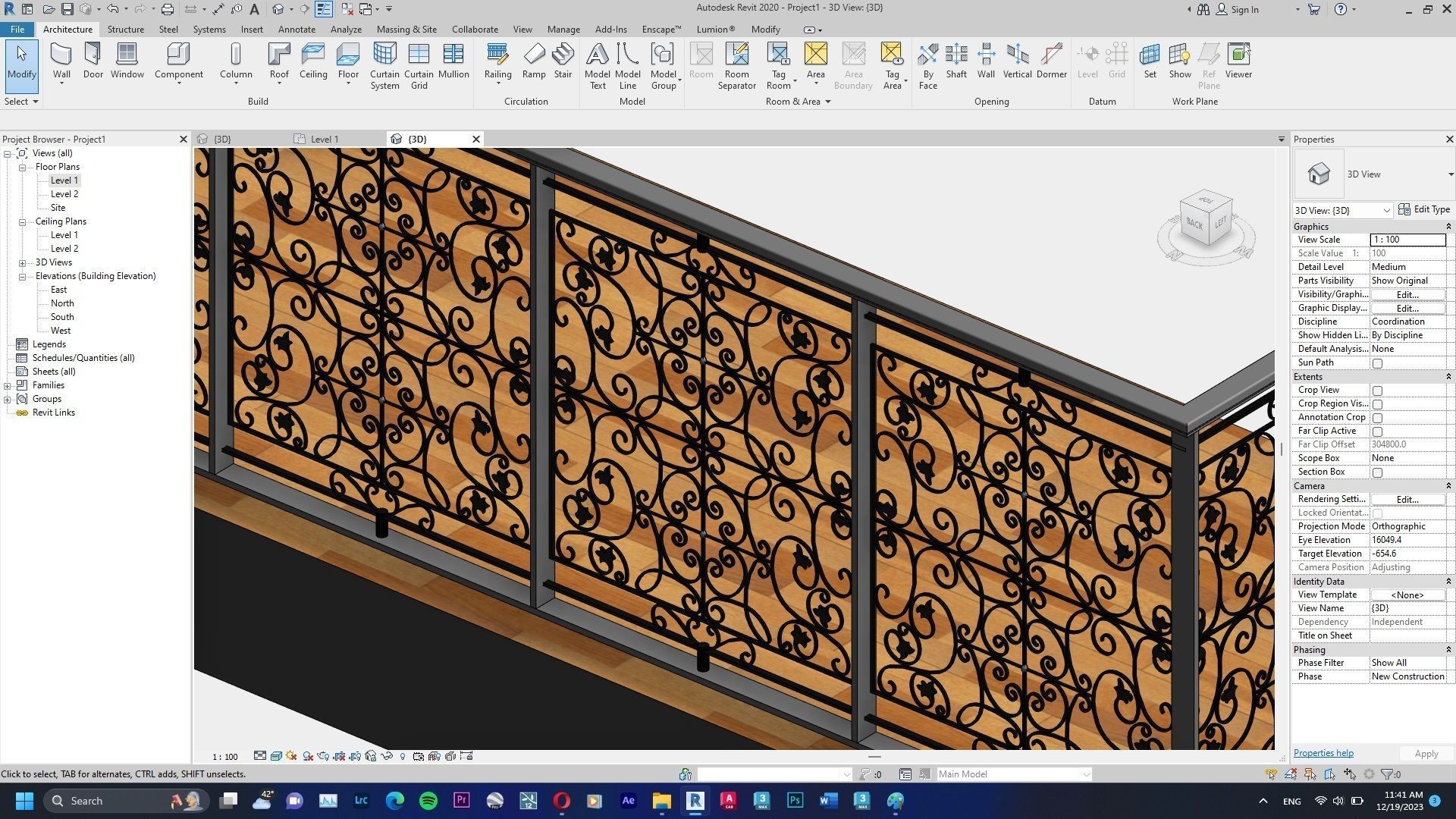 Classic Railing Revit Family type 011 3D model | CGTrader