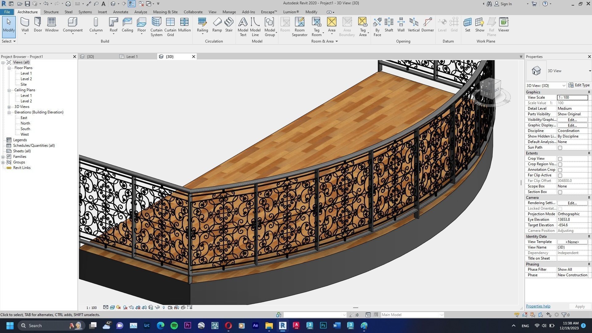 Classic Railing Revit Family type 011 3D model | CGTrader