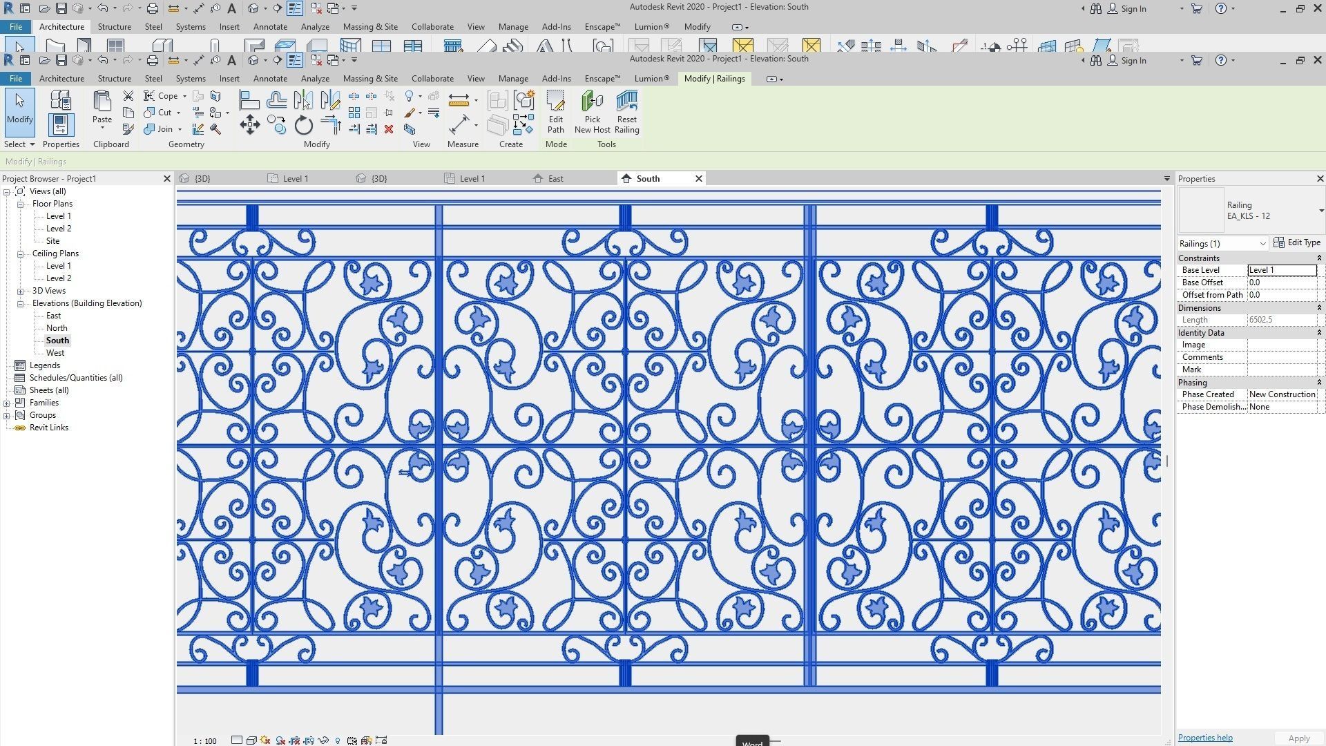 Classic Railing Revit Family type 011 3D model | CGTrader