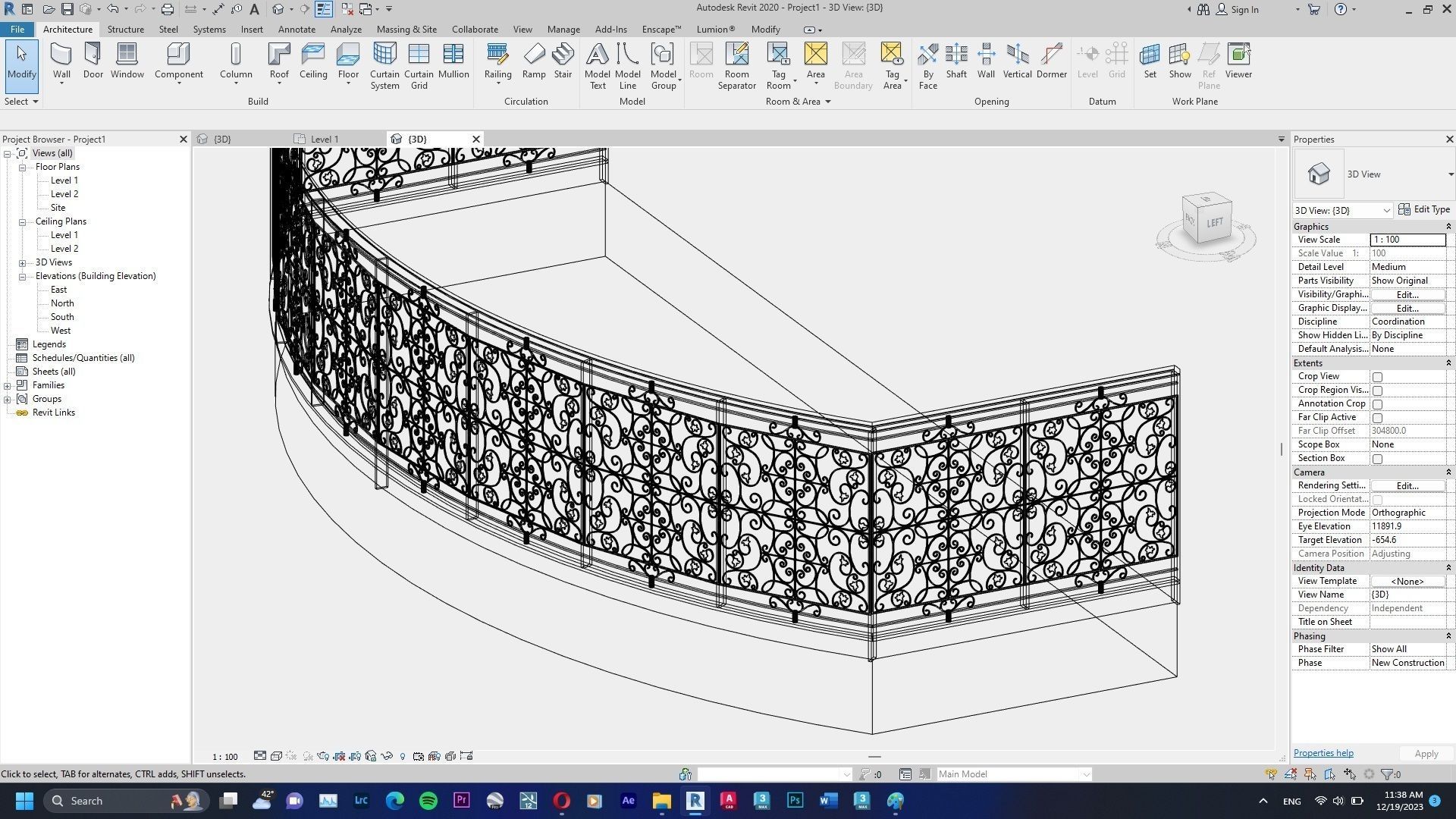 Classic Railing Revit Family type 011 3D model | CGTrader