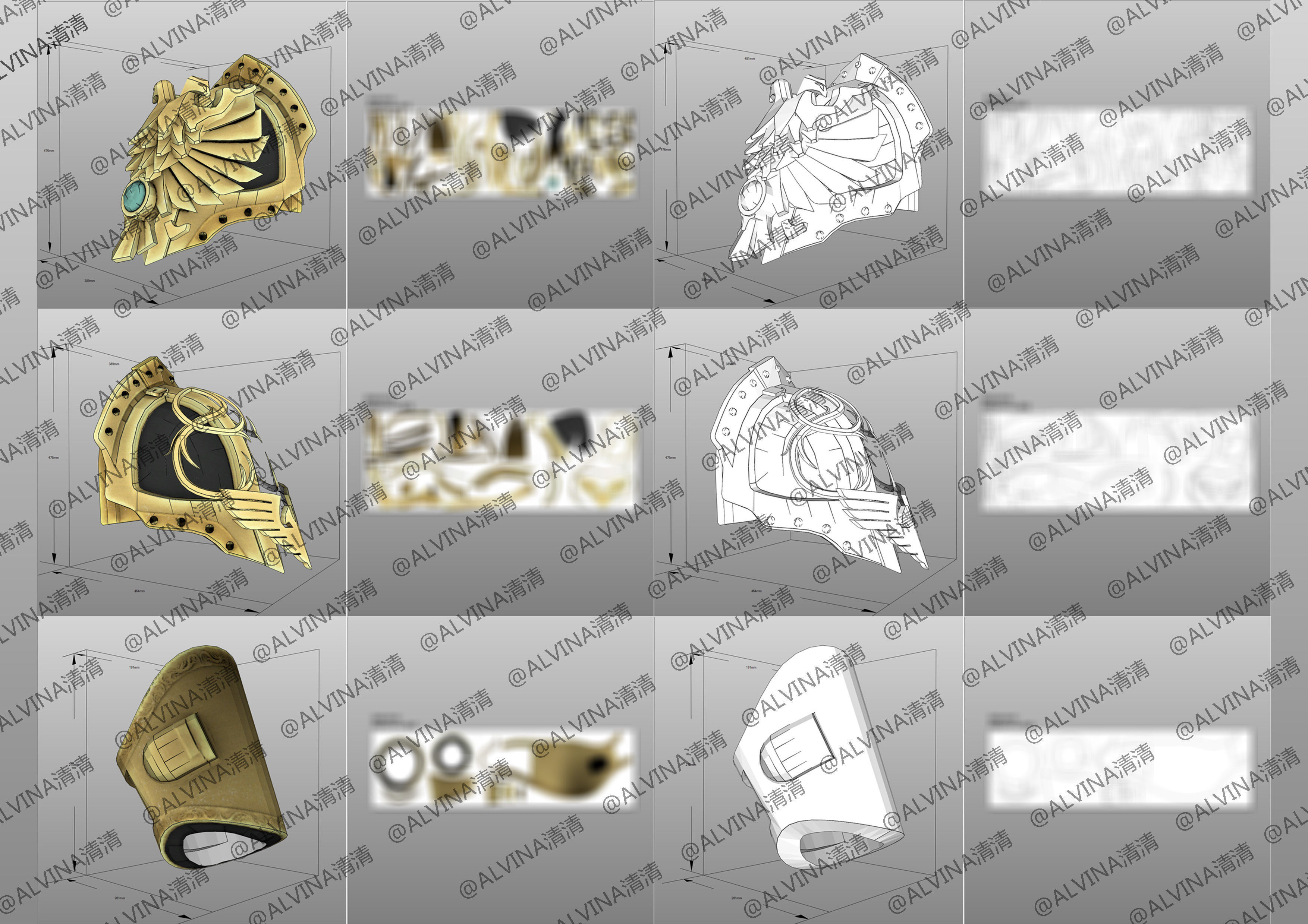 3D model Warhammer 40K Adeptus Custodes Armor - DIY Cosplay Pepakura ...