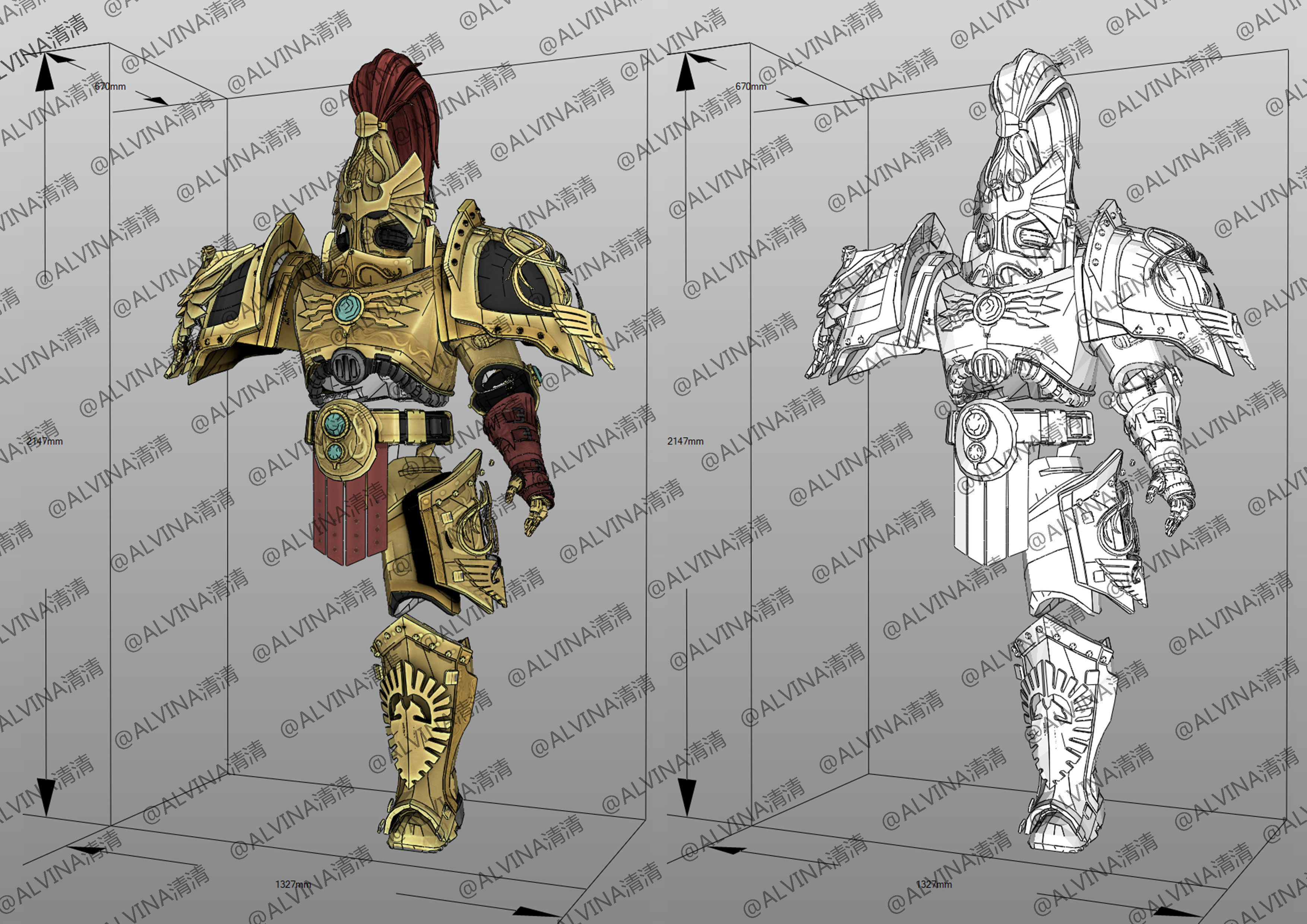 3D model Warhammer 40K Adeptus Custodes Armor - DIY Cosplay Pepakura ...