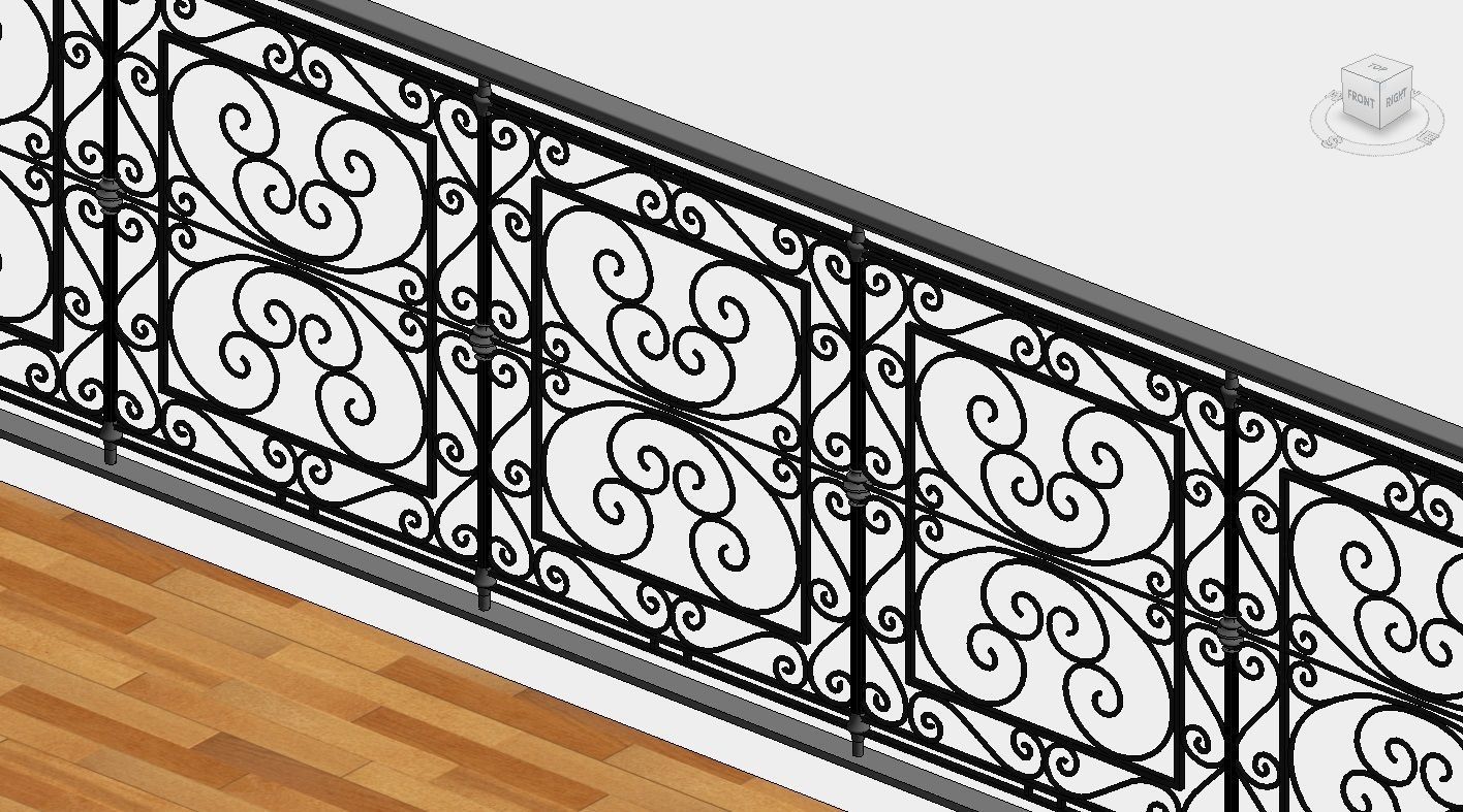 Classic Railing Revit Family type 013 3D model | CGTrader