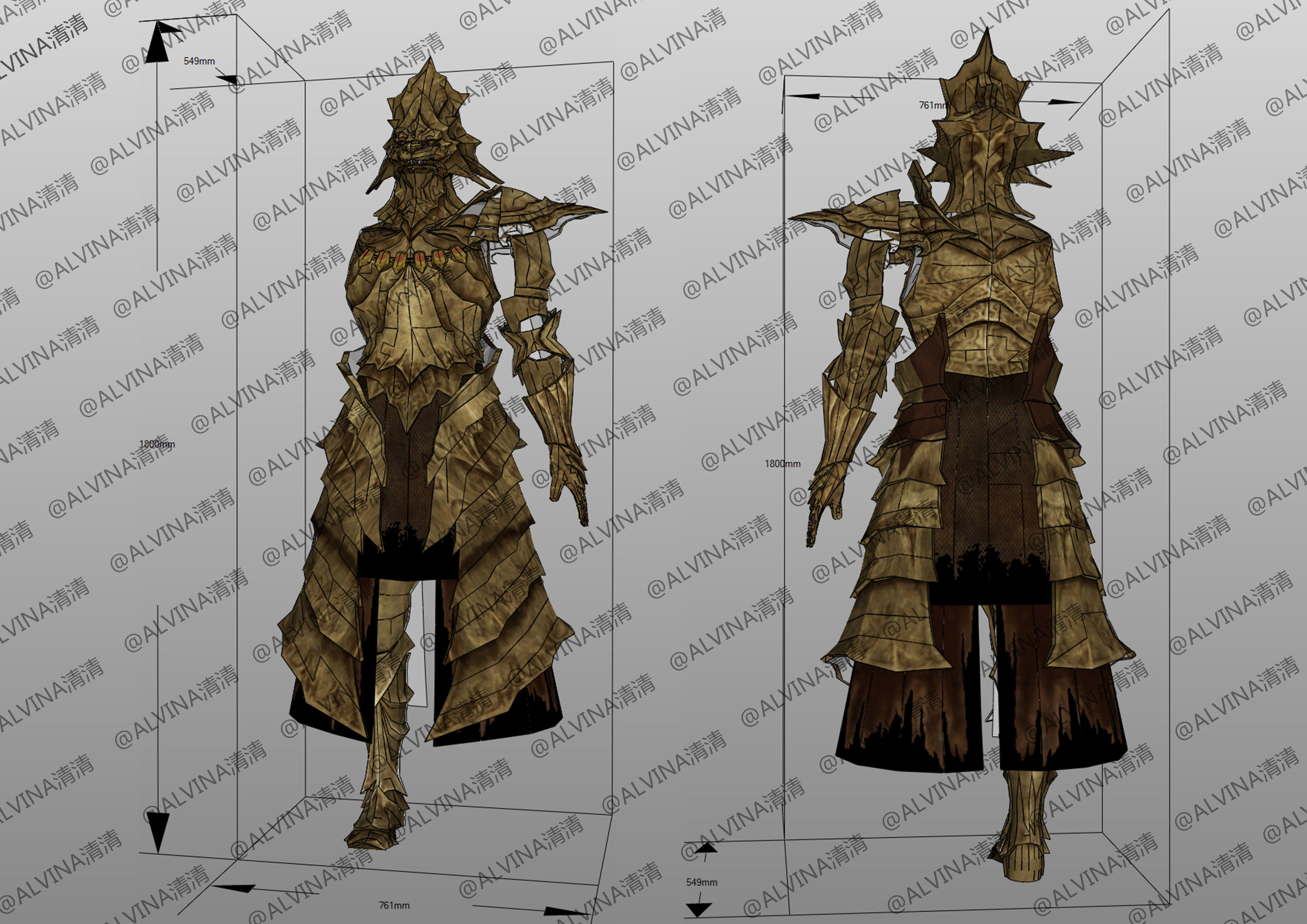 3D model DARK SOULS Ornstein the dragonslayer Armor DIY Cosplay ...