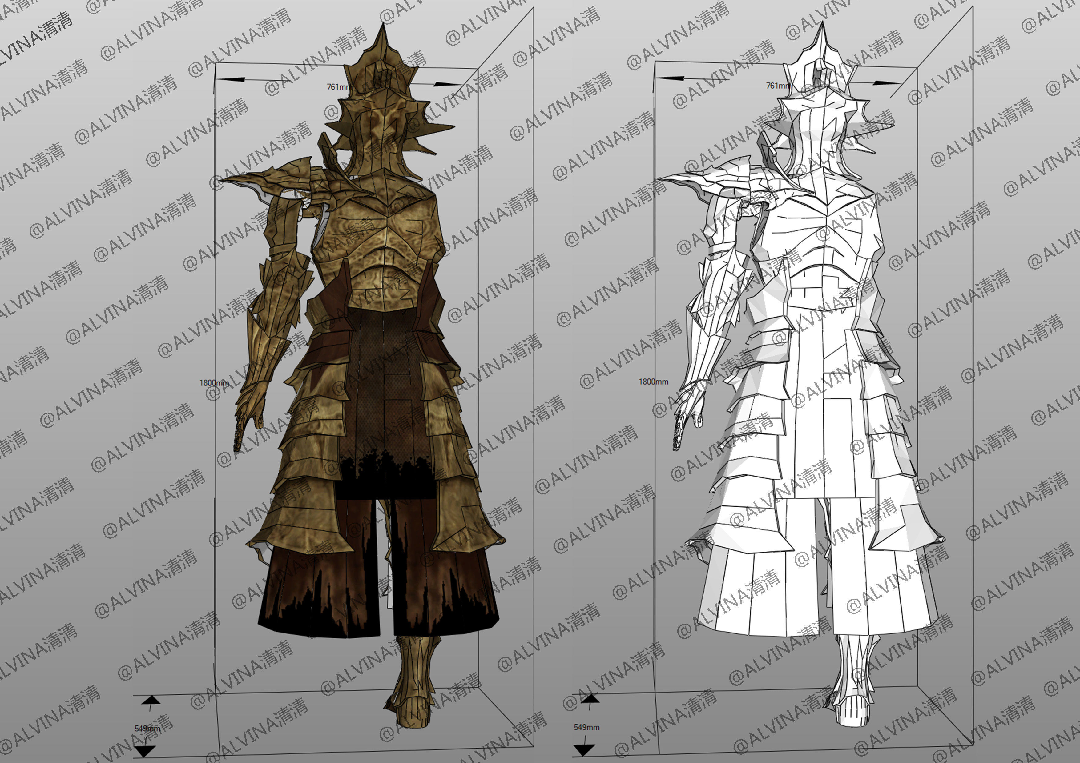 3D model DARK SOULS Ornstein the dragonslayer Armor DIY Cosplay ...